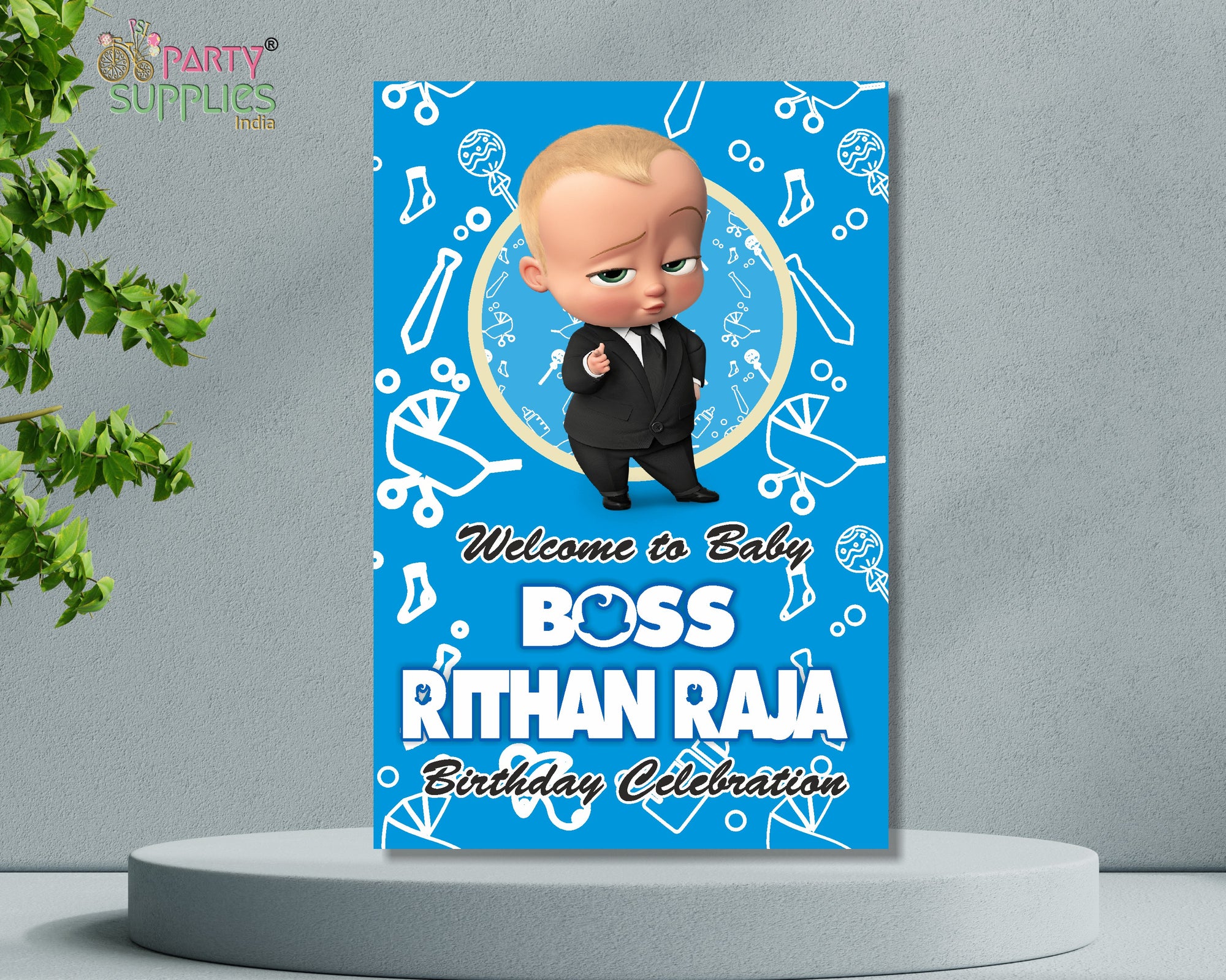 Boss Baby Theme Customized Welcome Board | Party Supplies India Online