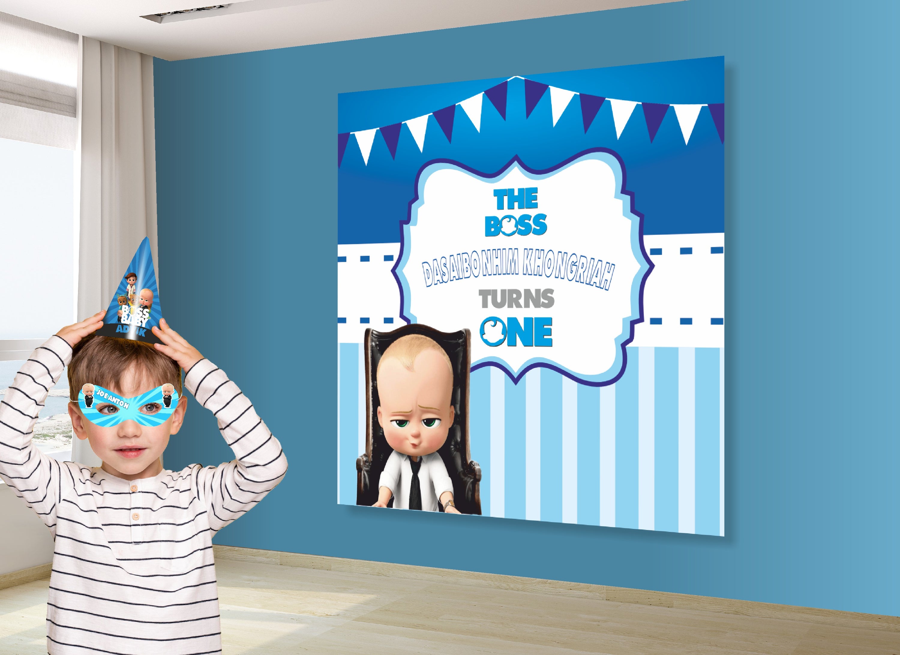 Boss Baby Theme Personalized Square Backdrop | Customized party – Party ...