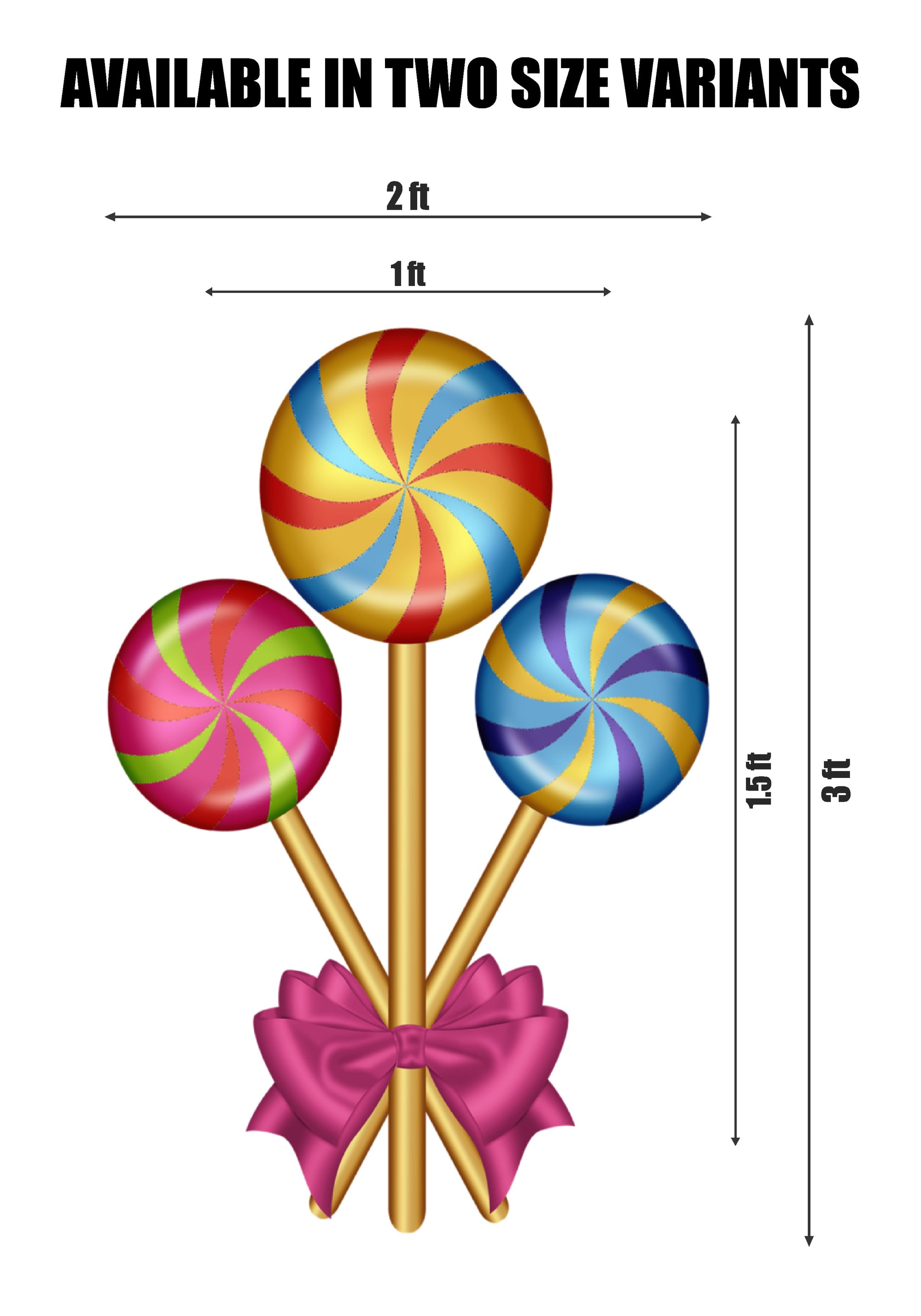 Candy Lolipop Trio Theme Cutout | Party Supplies India Online