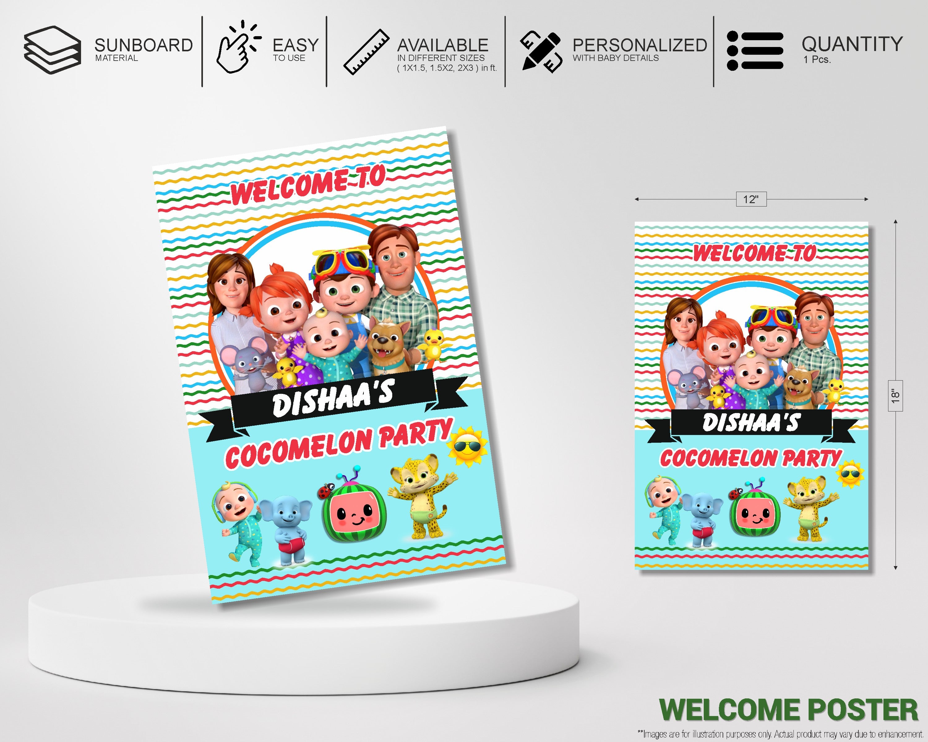 Coco Melon Personalized Girl Theme Combo Kits for Birthdays | Online ...