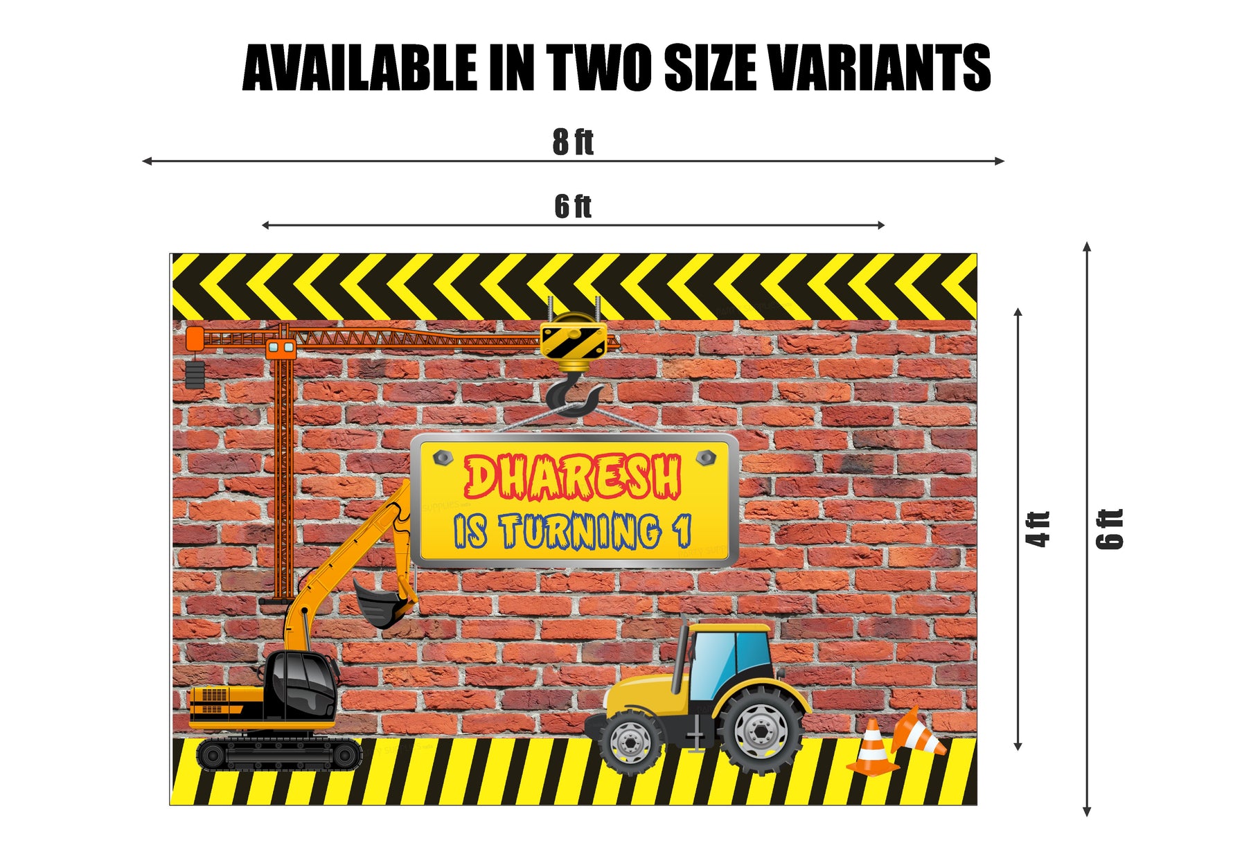 Construction Theme Backdrop | Party Supplies India