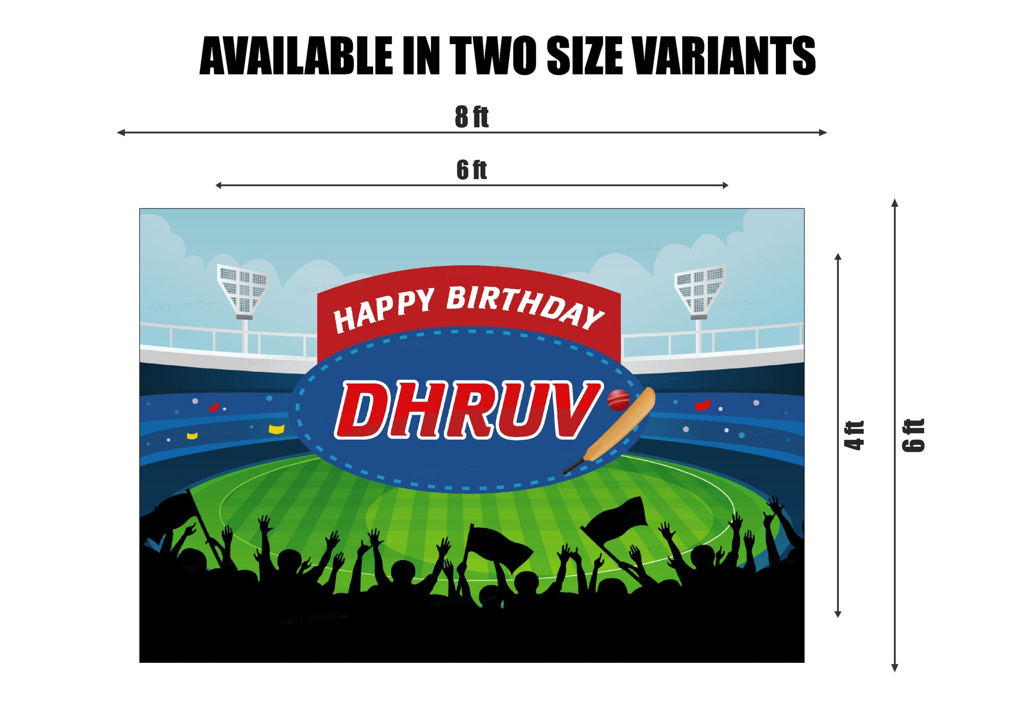 Cricket Theme Customized Backdrop | Party Supplies India Online
