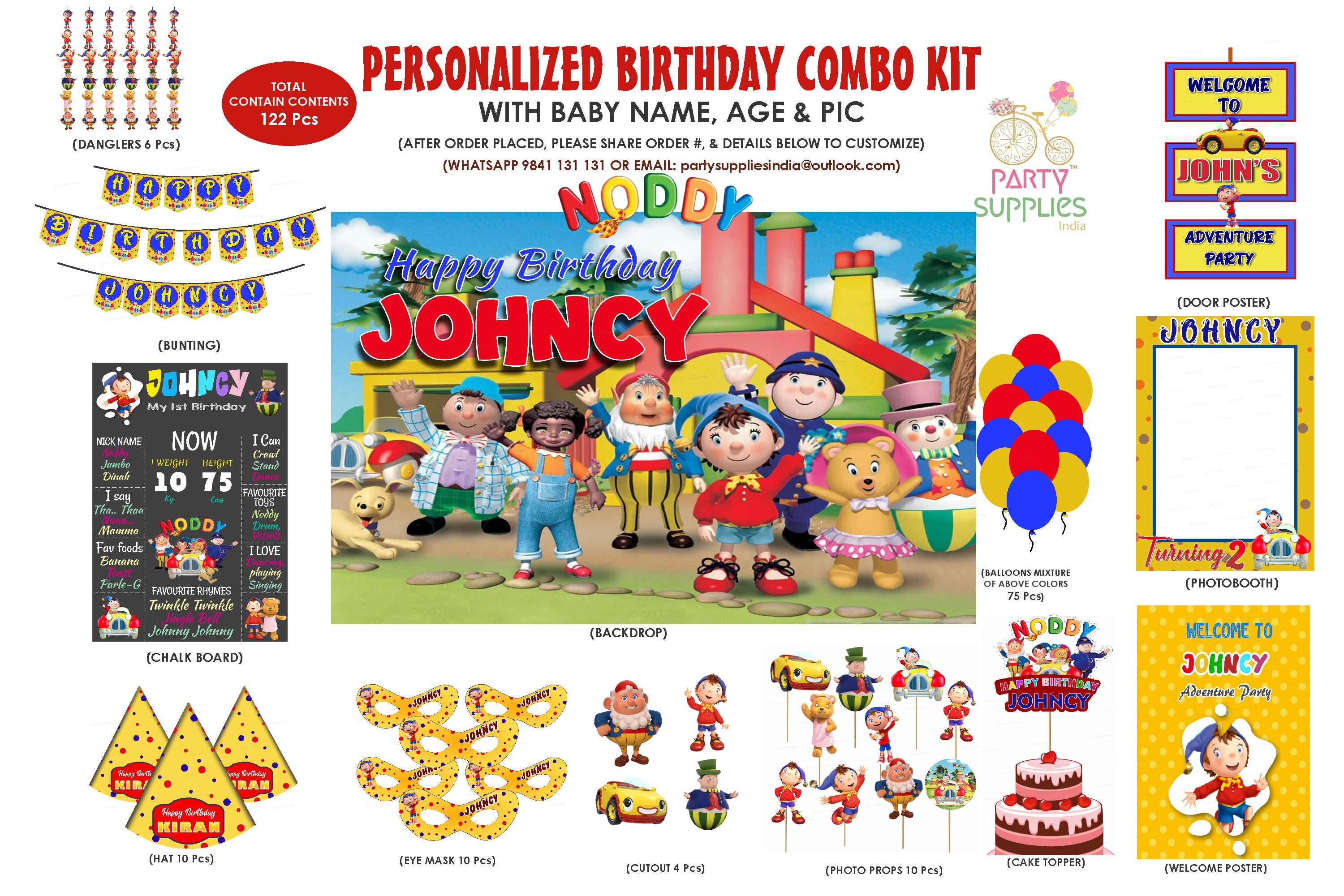 Noddy Theme Classic Combo Kit | Party Supplies India Online