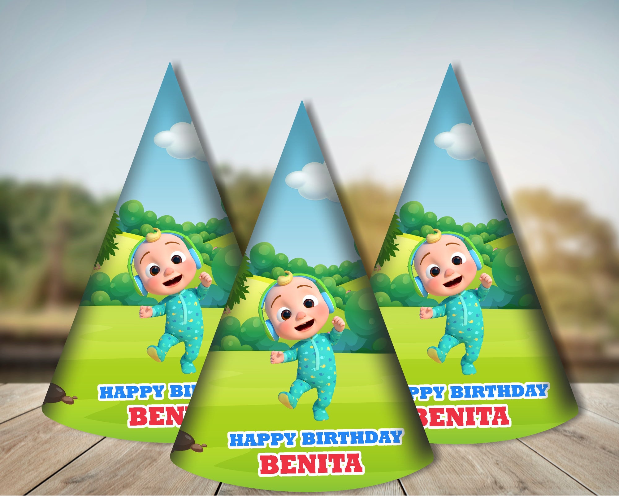 Coco Melon Theme Girl Customized Hat | Party Supplies India Online