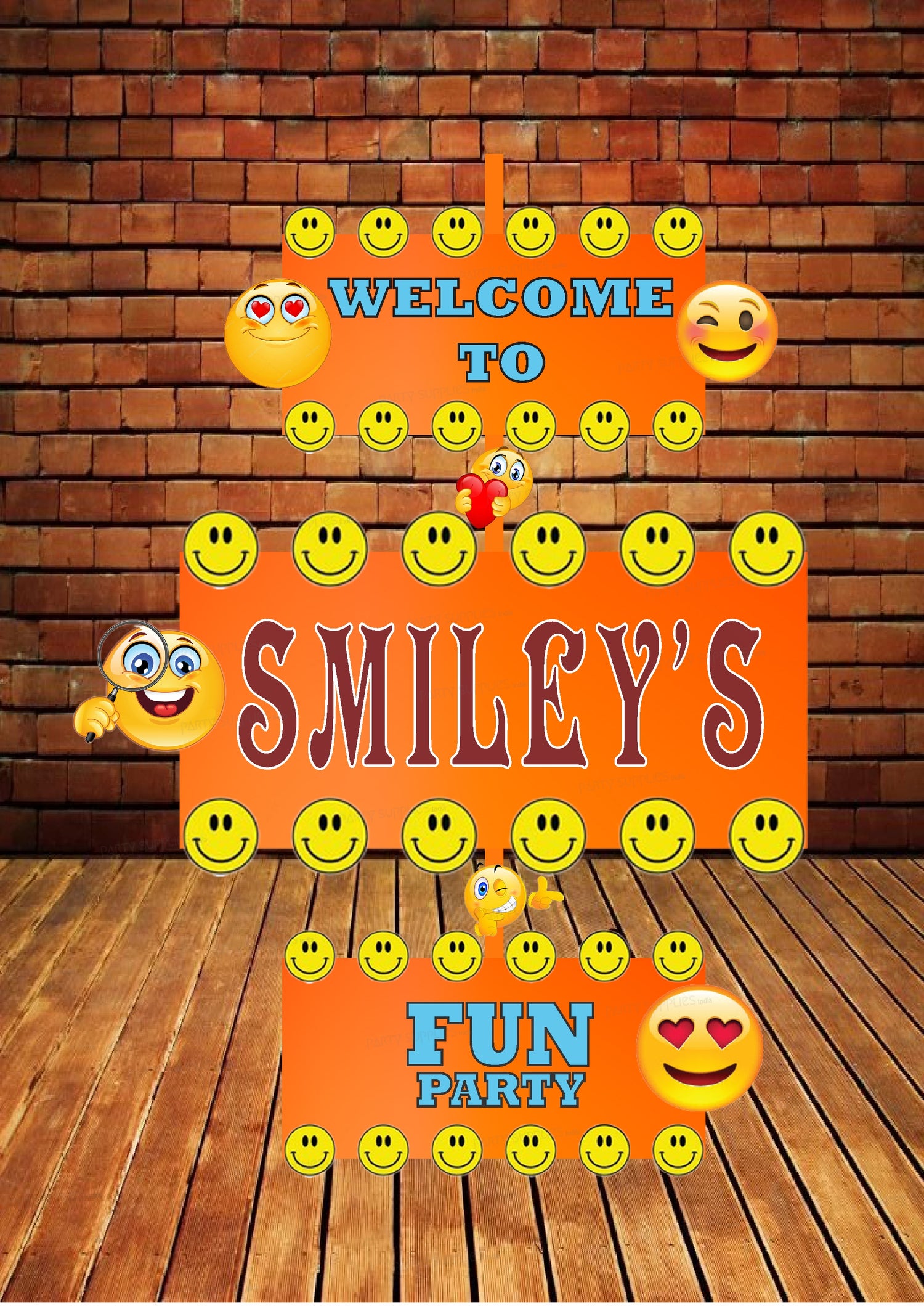 Emoji Theme Door Poster | Birthday party celebration online – Party ...