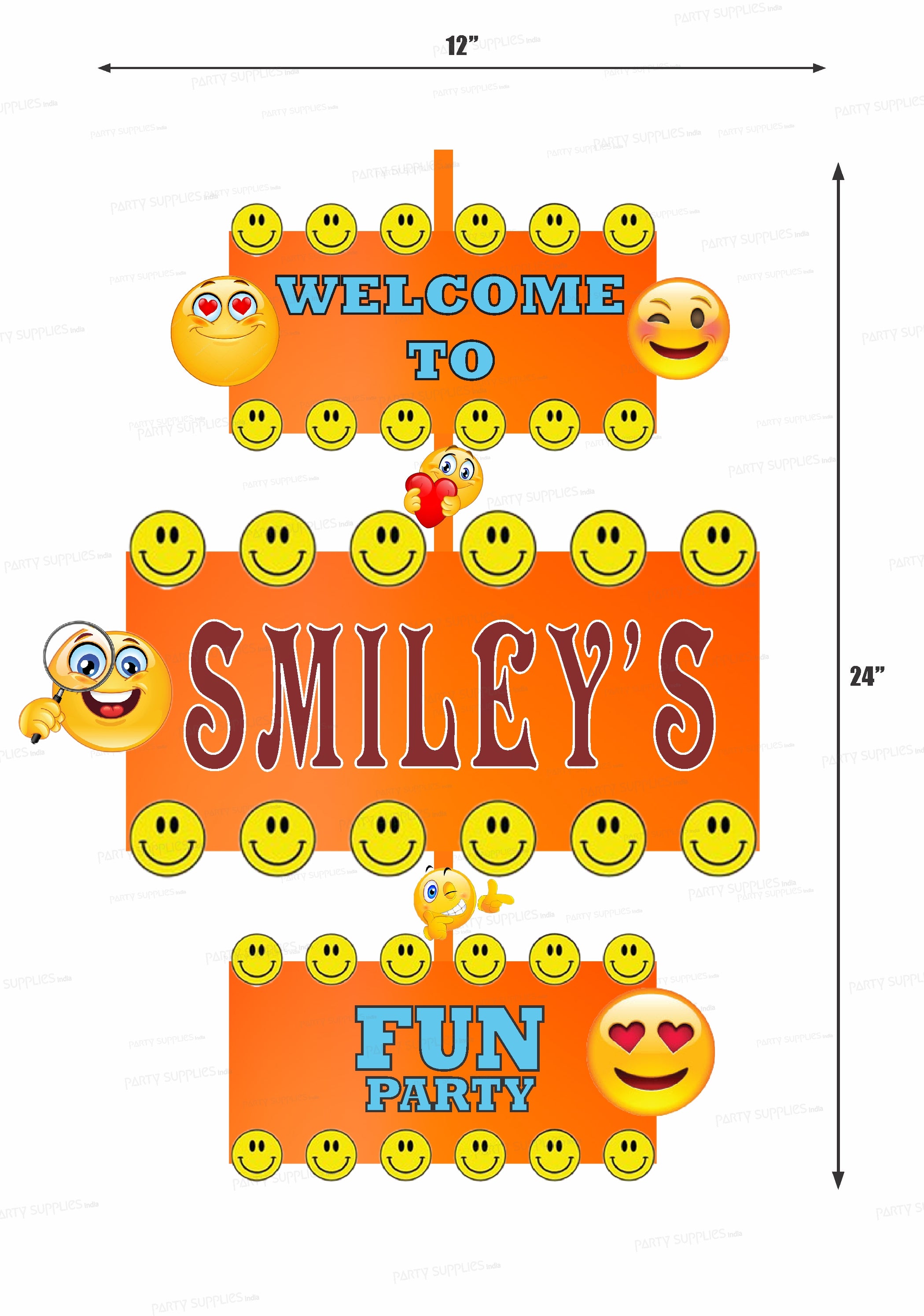 Emoji Theme Door Poster | Birthday party celebration online – Party ...