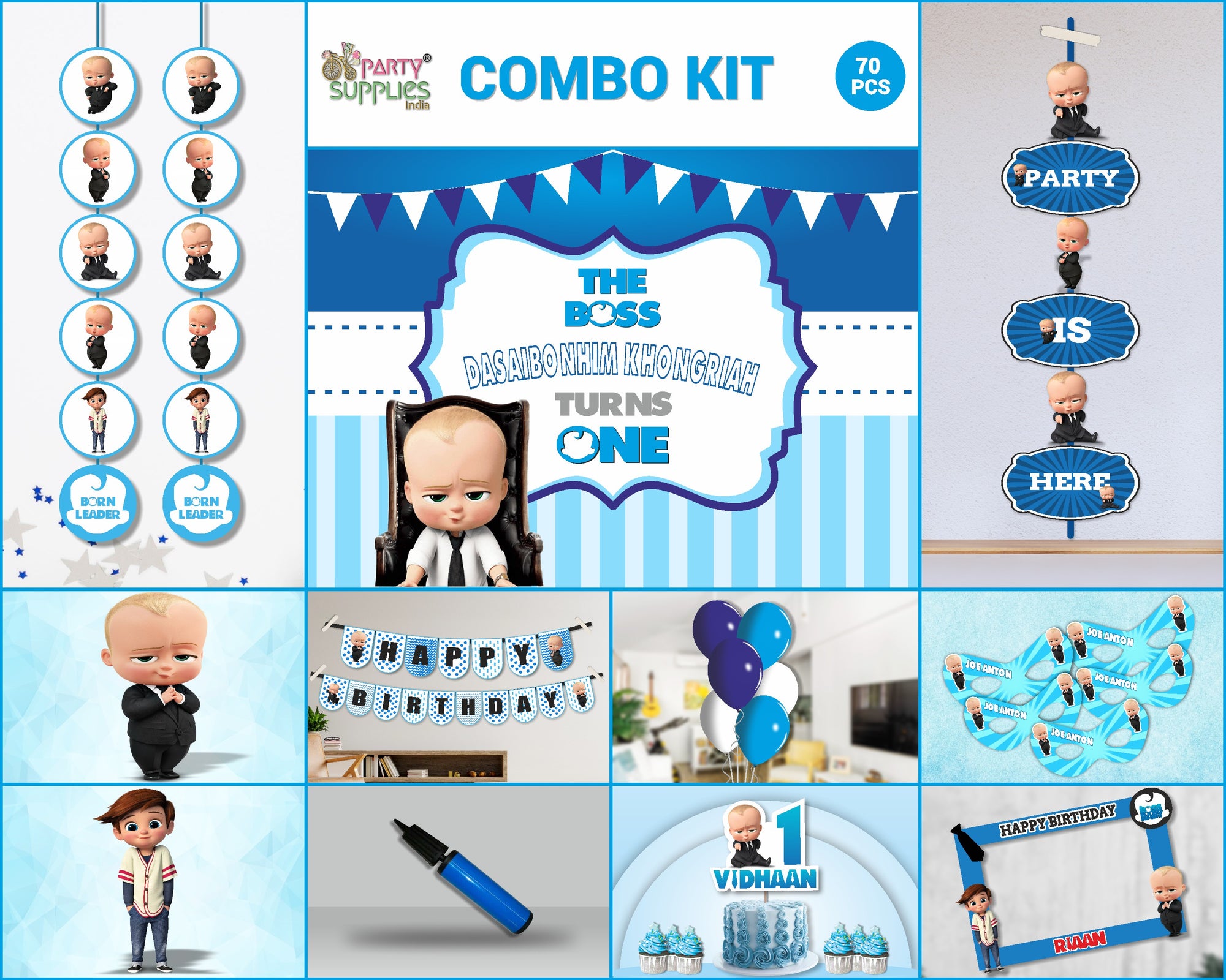Boss Baby Theme Exclusive Kit | Kids Birthday Party Kits Online – Party ...