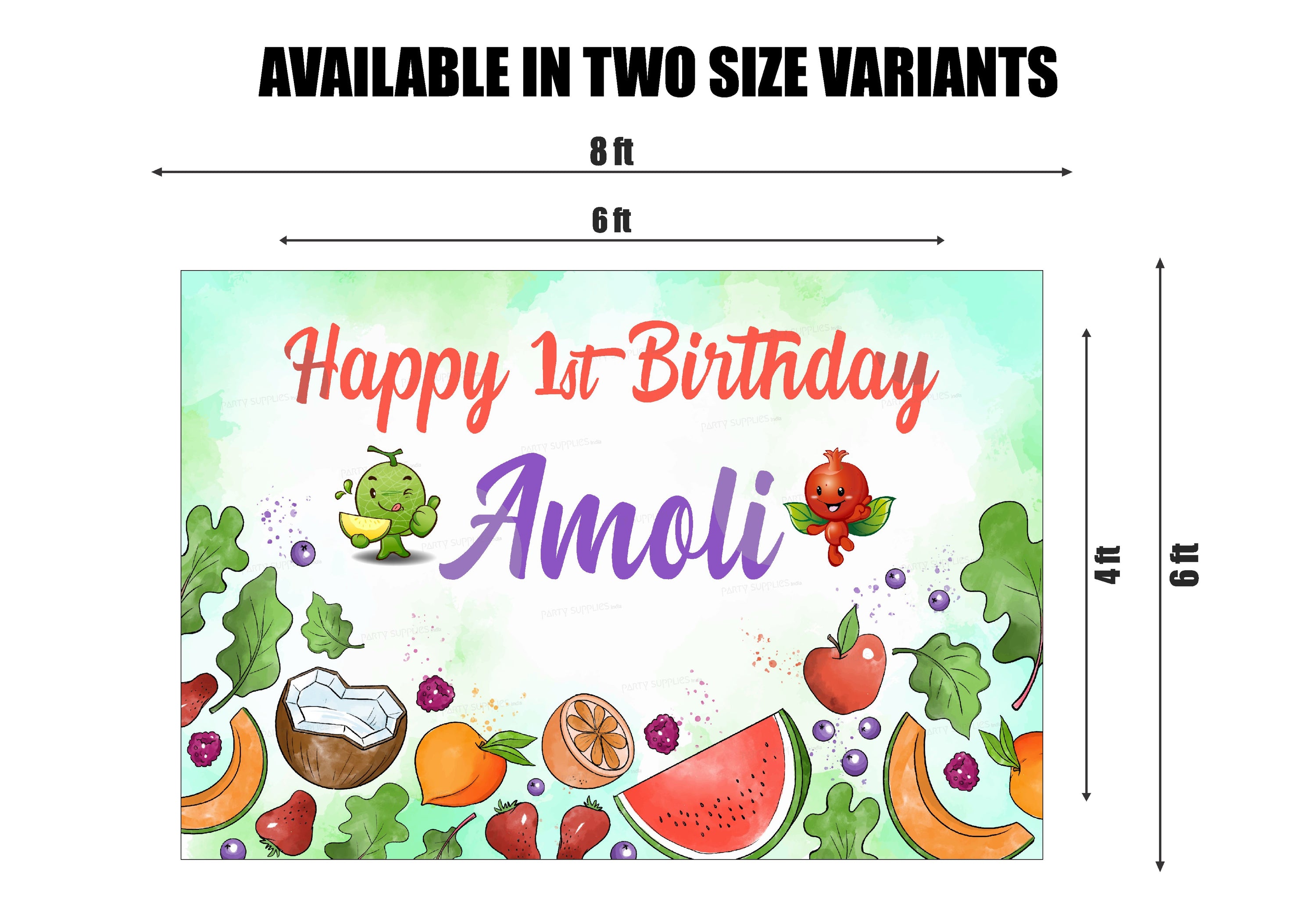 Fruits Theme Classic Backdrop | Personalized Birthday Party Supplies ...