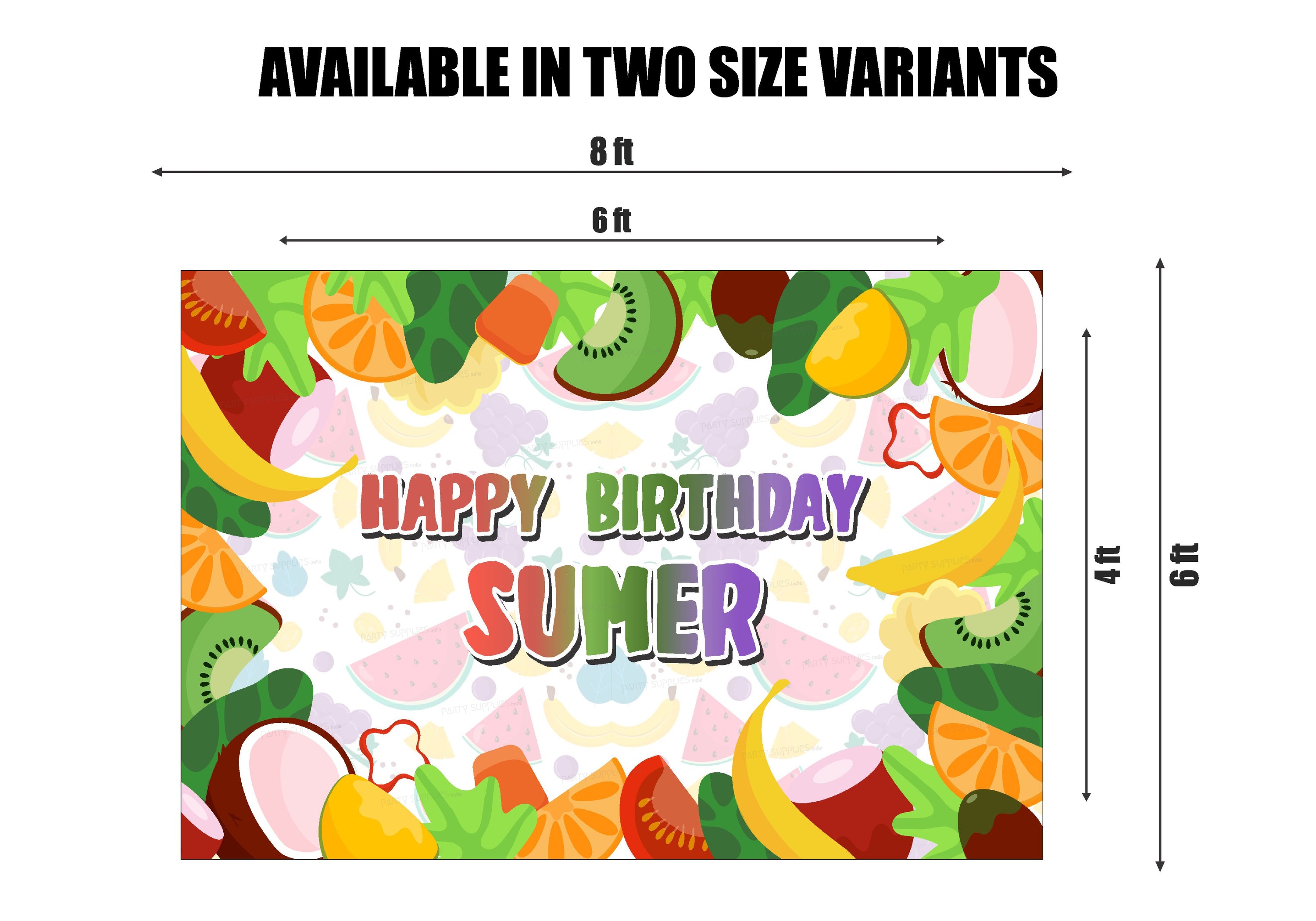 Fruits Theme Customized Backdrop | Birthday Party Supplies Online ...