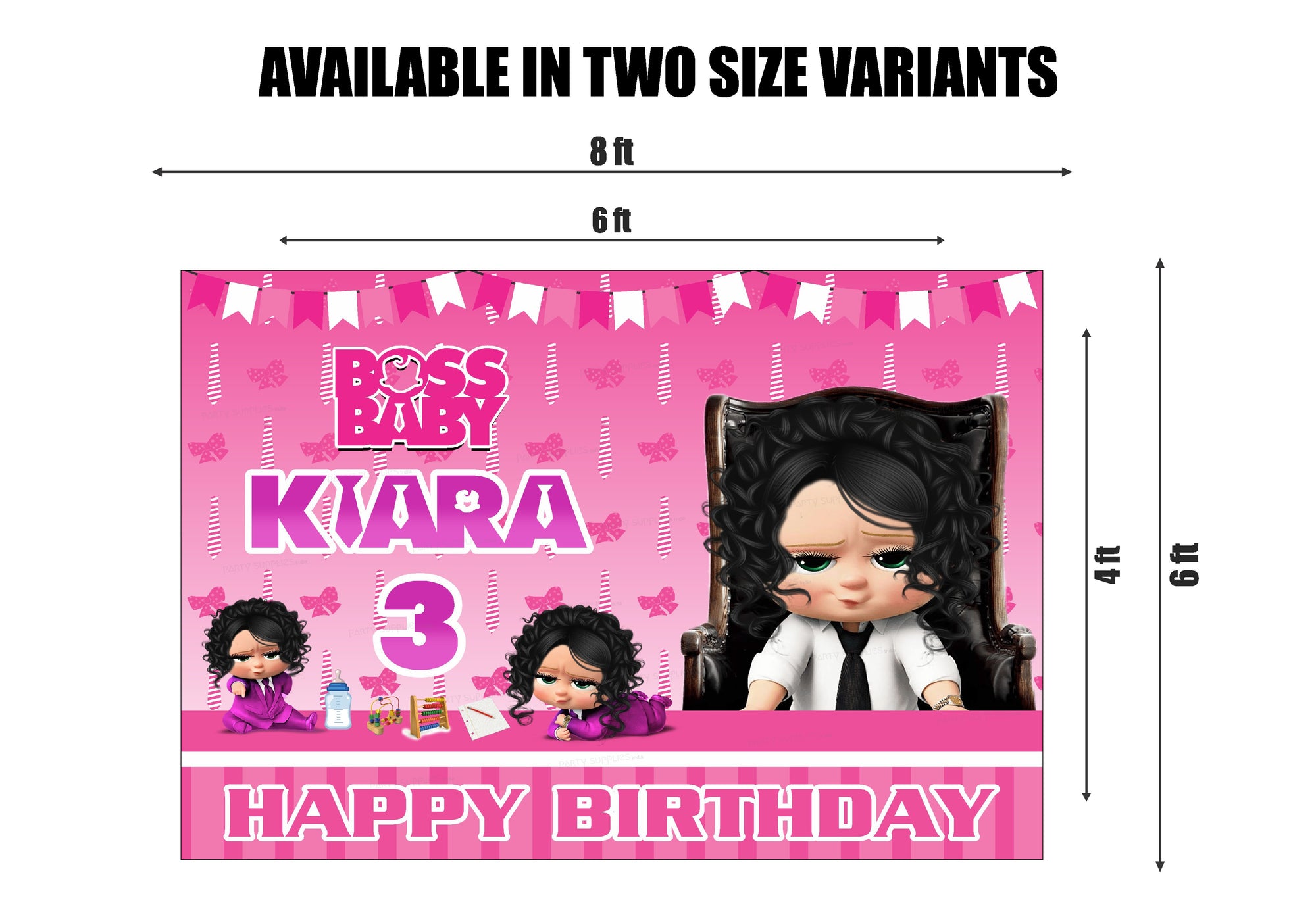 Lady Boss Baby Theme Personalized Backdrop | Birthday Party Supplies ...