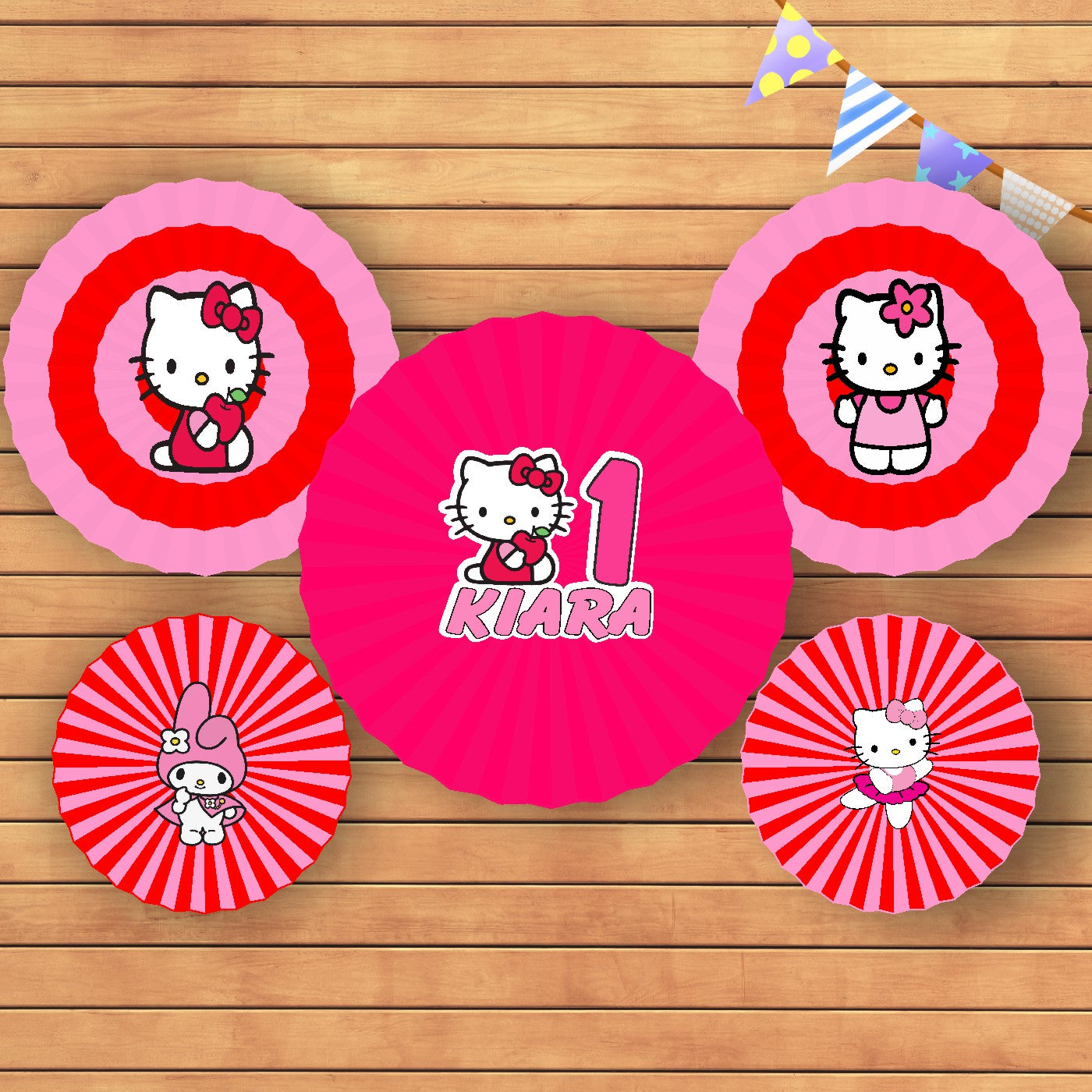 PSI Hello Kitty Theme Paper Fan | Party Supplies India Online