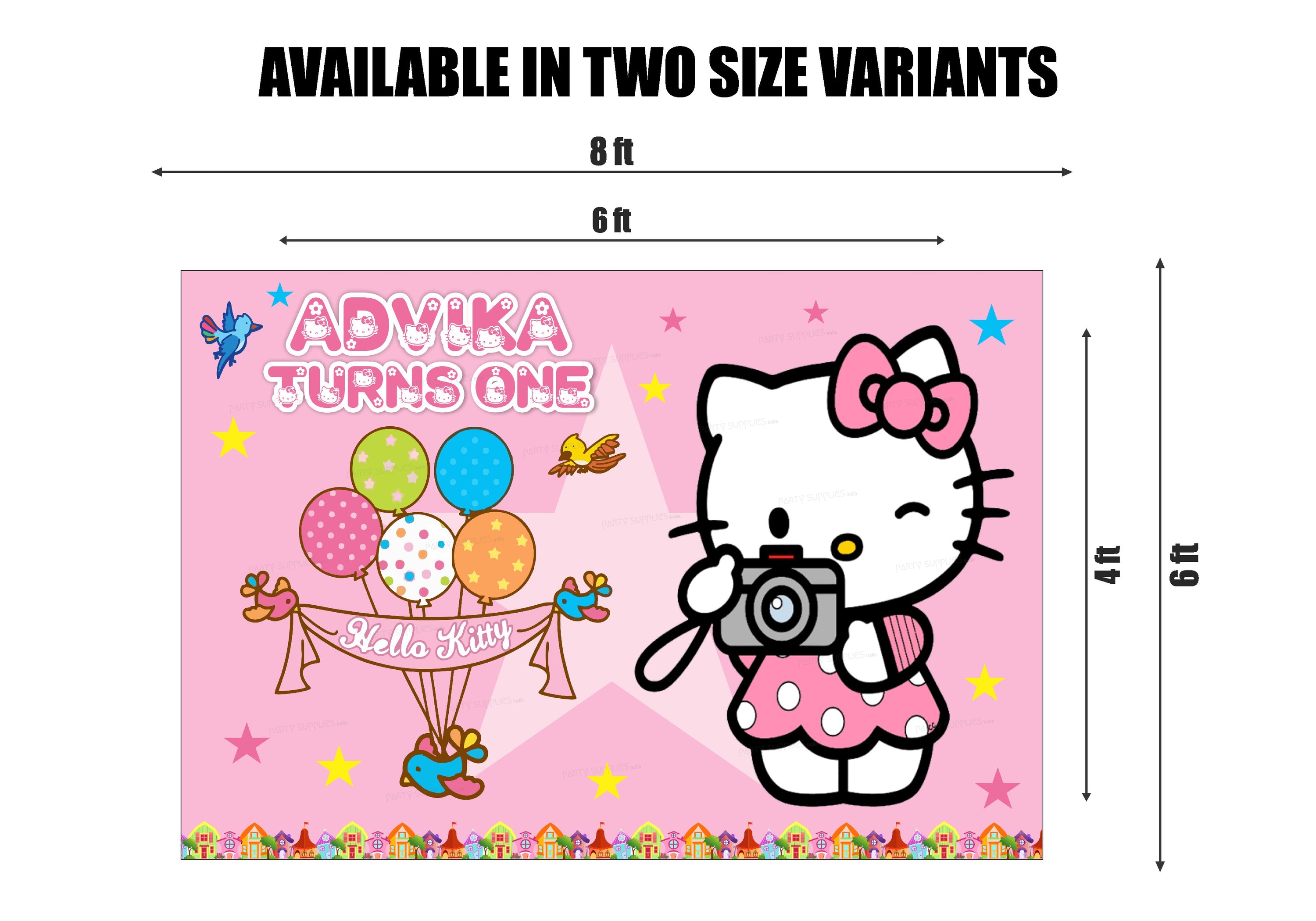 Hello Kitty Theme Backdrop | Personalized Birthday Party Theme Online ...