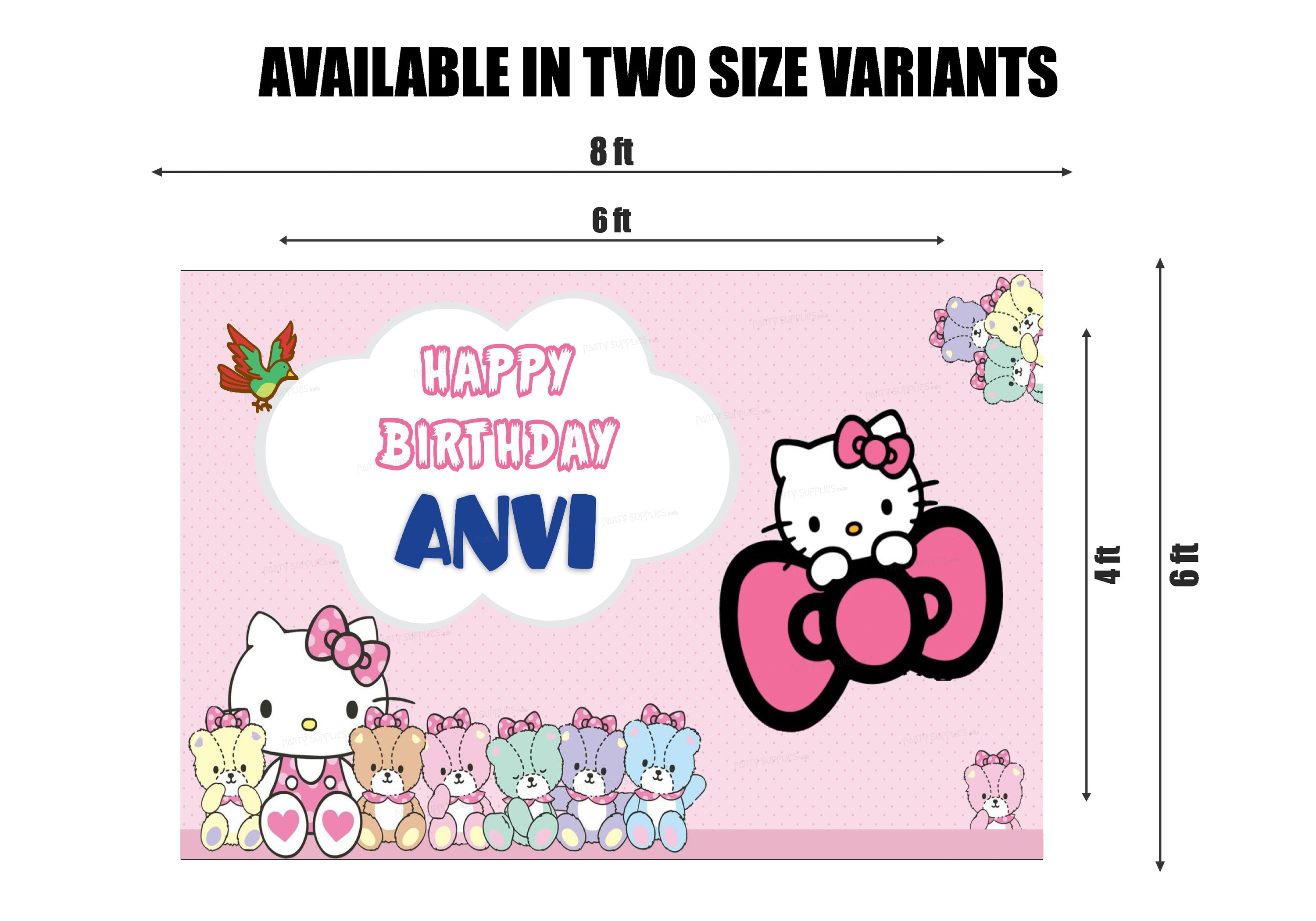 Hello Kitty Theme Personalized Backdrop | Party Supplies India online
