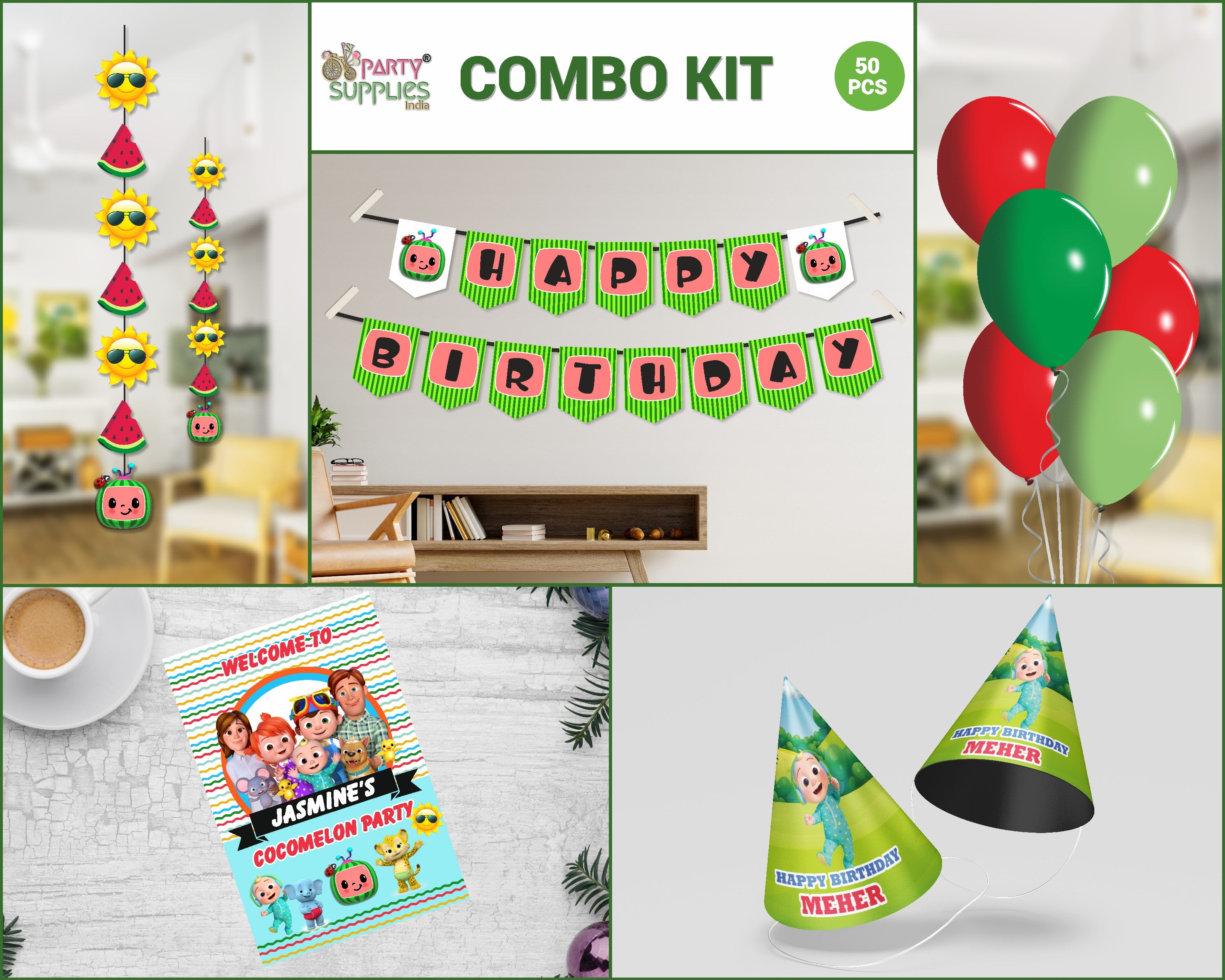 Coco Melon Boy Theme Heritage Kit | Kids Online Birthday Party Supply ...