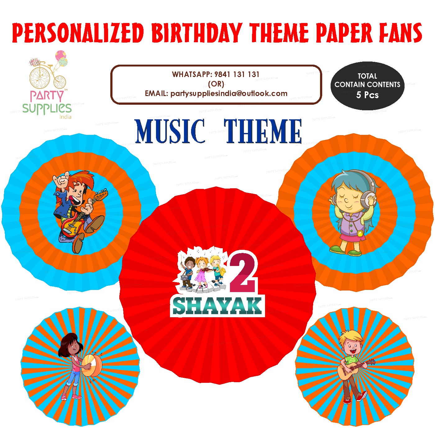 Music Theme Paper Fan | Party supplies online – Party Supplies India