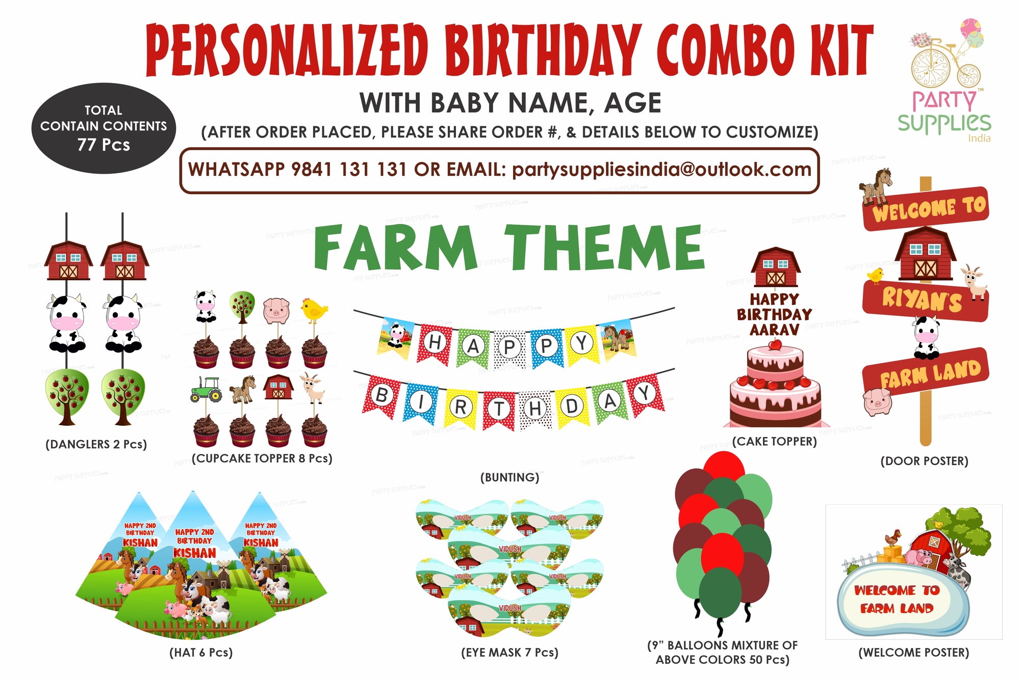 Farm Theme Preferred Kit | Personalized Birthday Party Supplies – Party ...