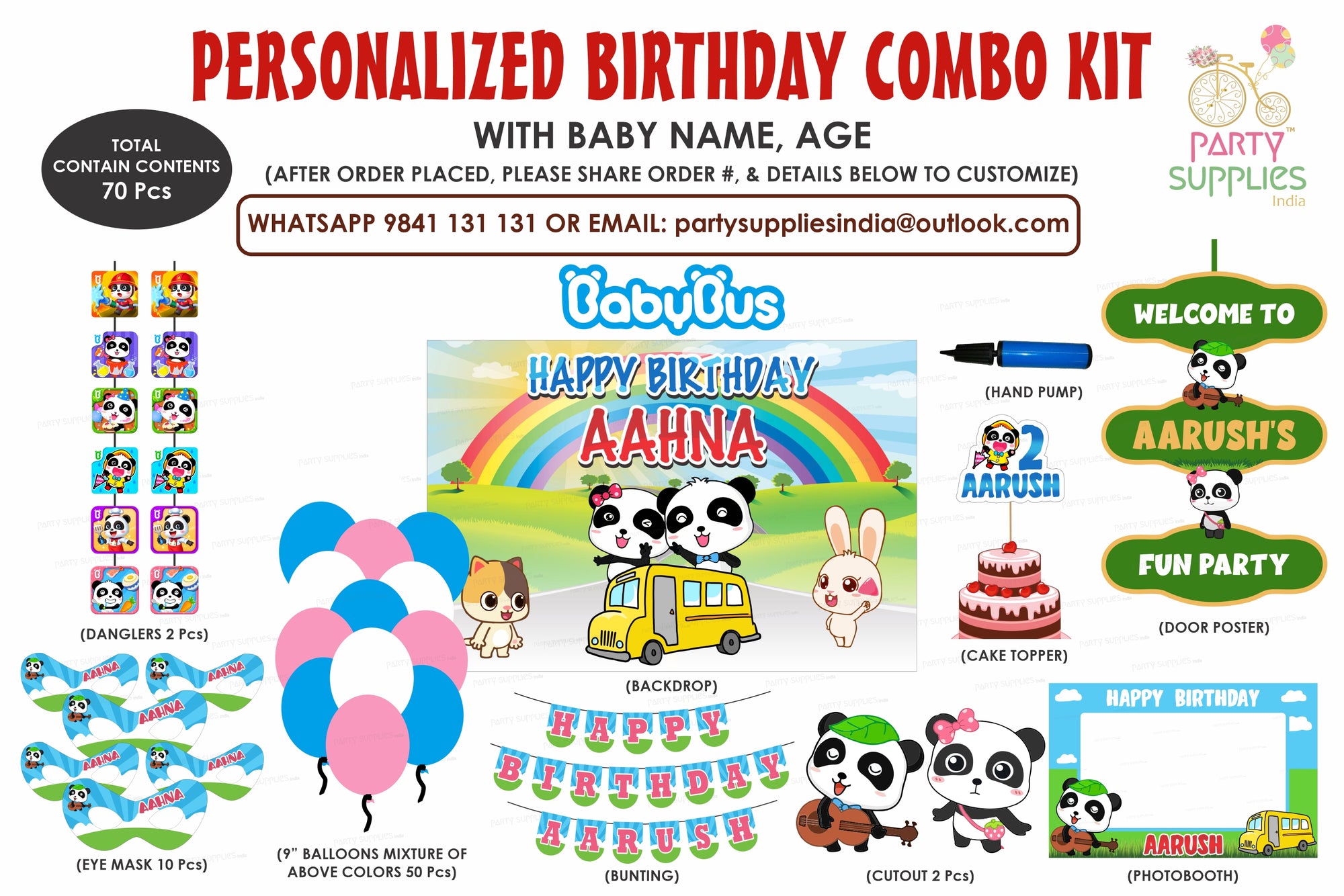 Baby Bus Theme Exclusive Kit | Birthday Party Supplies Online – Party ...