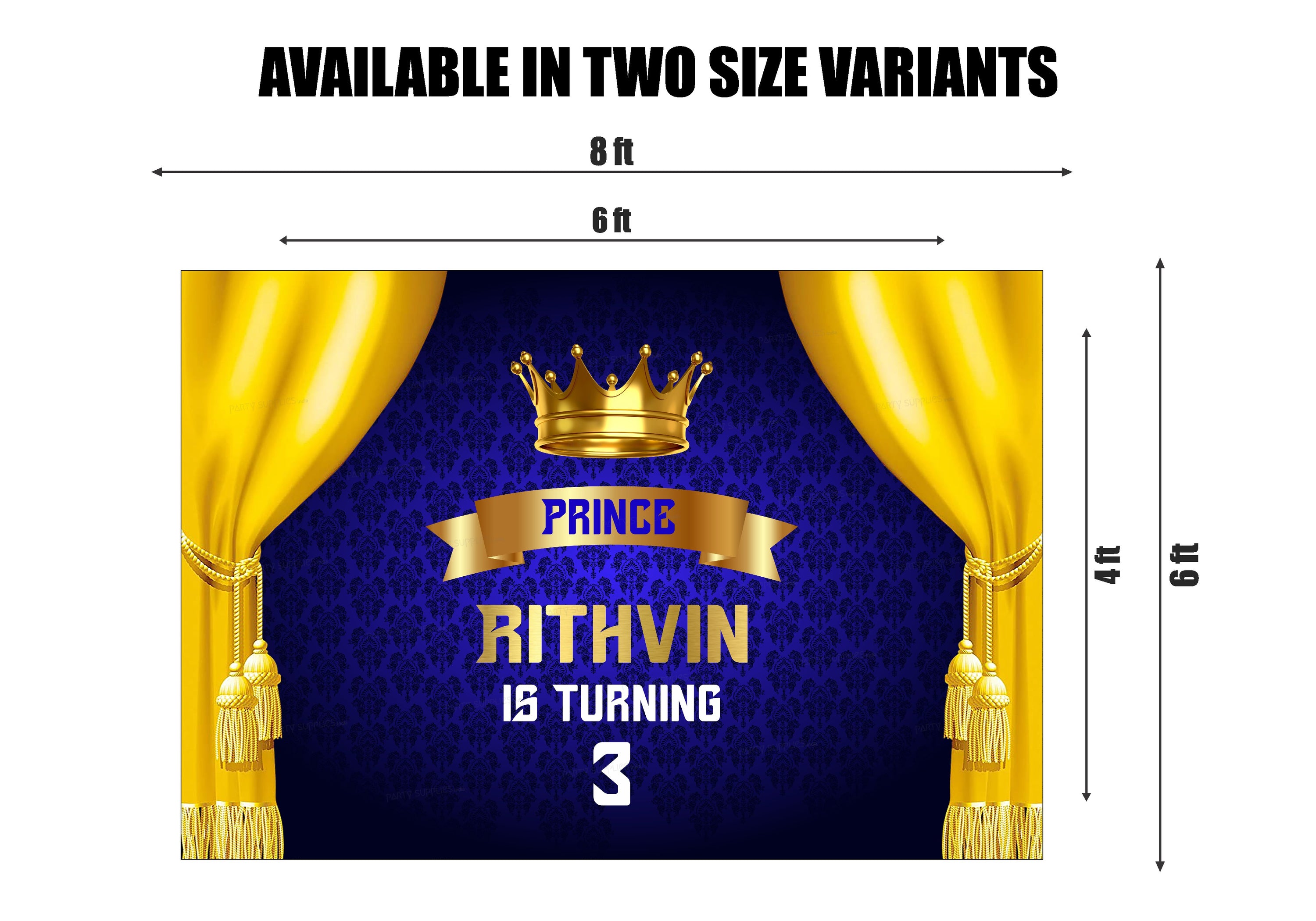 Prince Theme Backdrop | Personalized Birthday Decorations Online ...