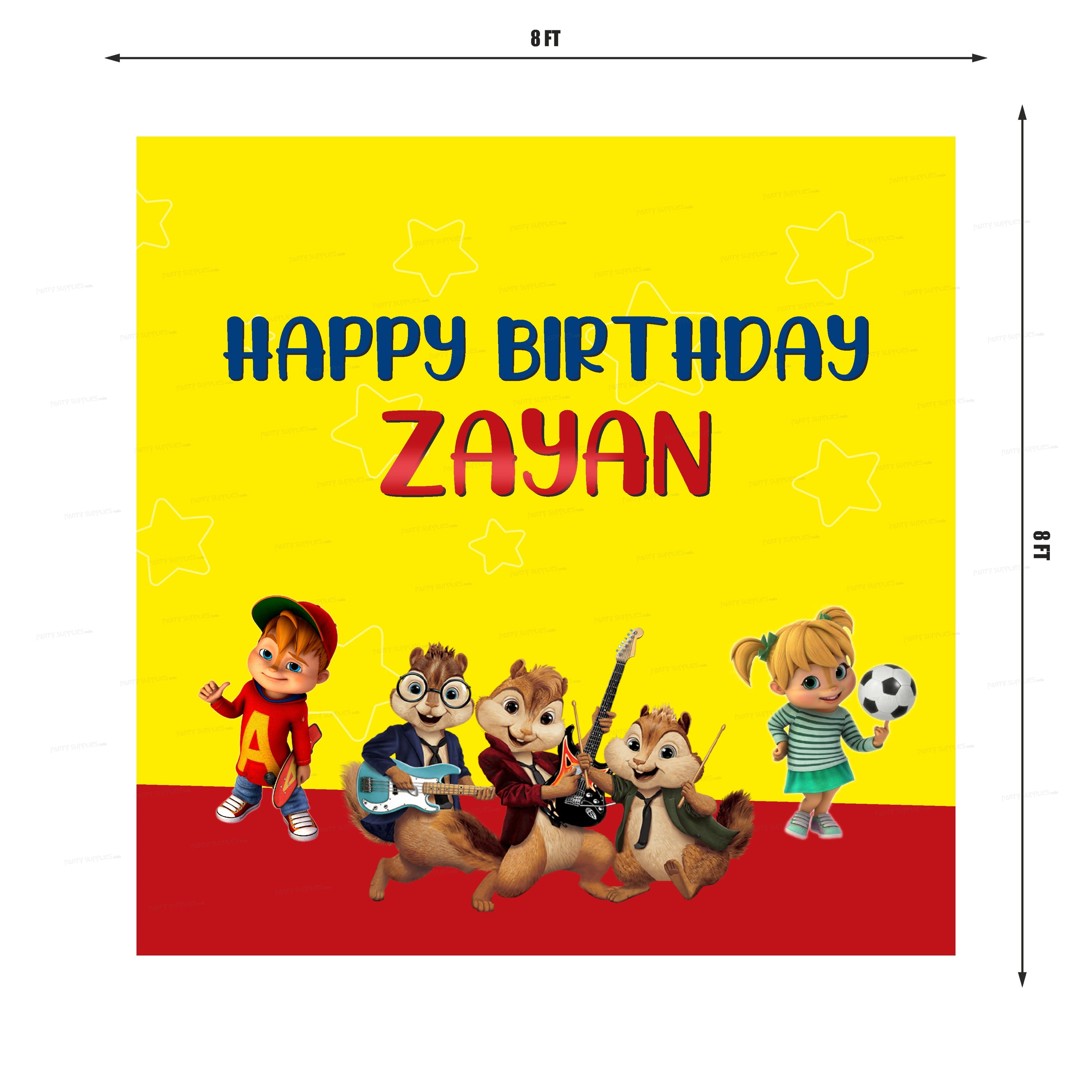 PSI Alvin and Chipmunks Theme classic Square Backdrop | Party supplies ...