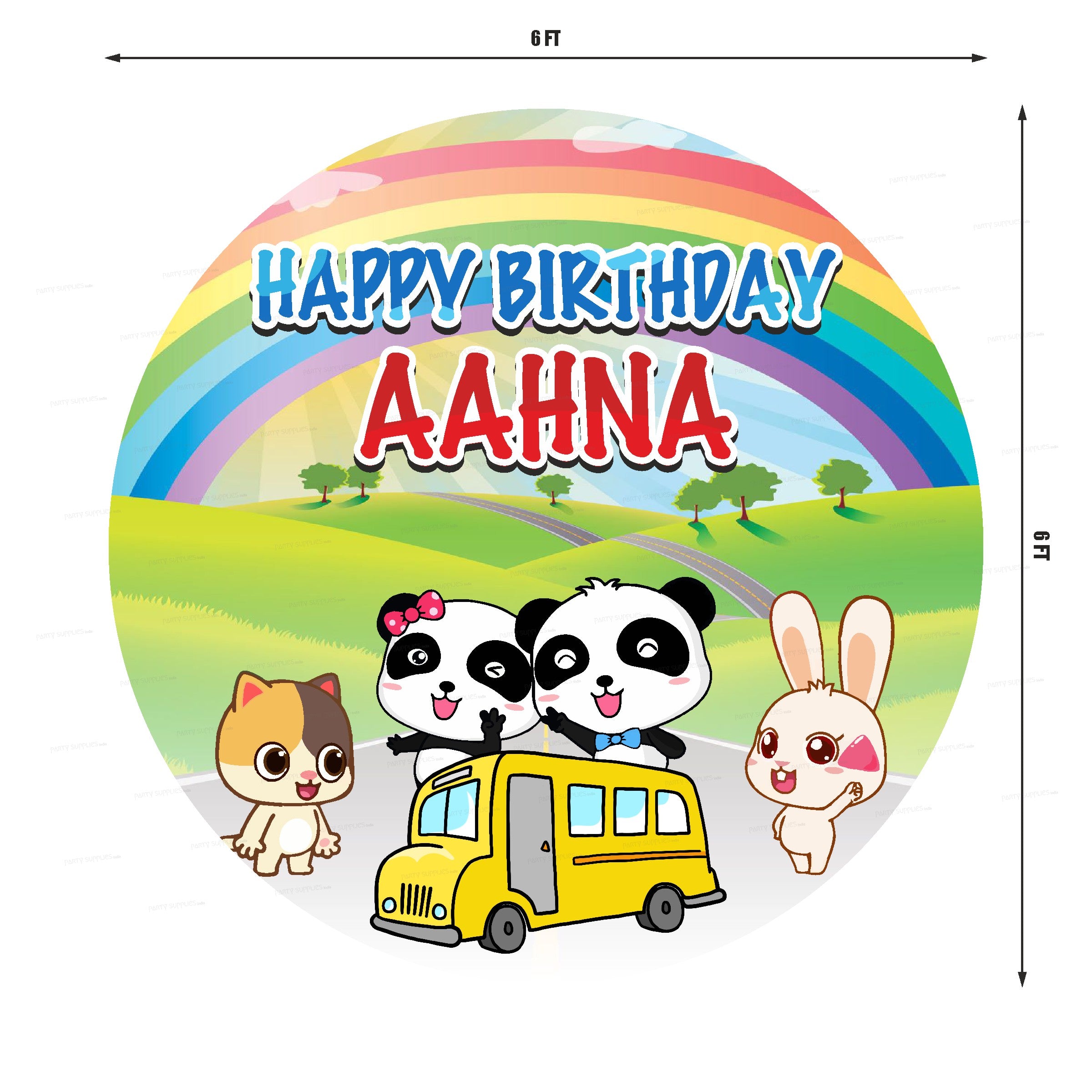 Baby Bus Theme Backdrop | Personalized Birthday Party Decorations ...