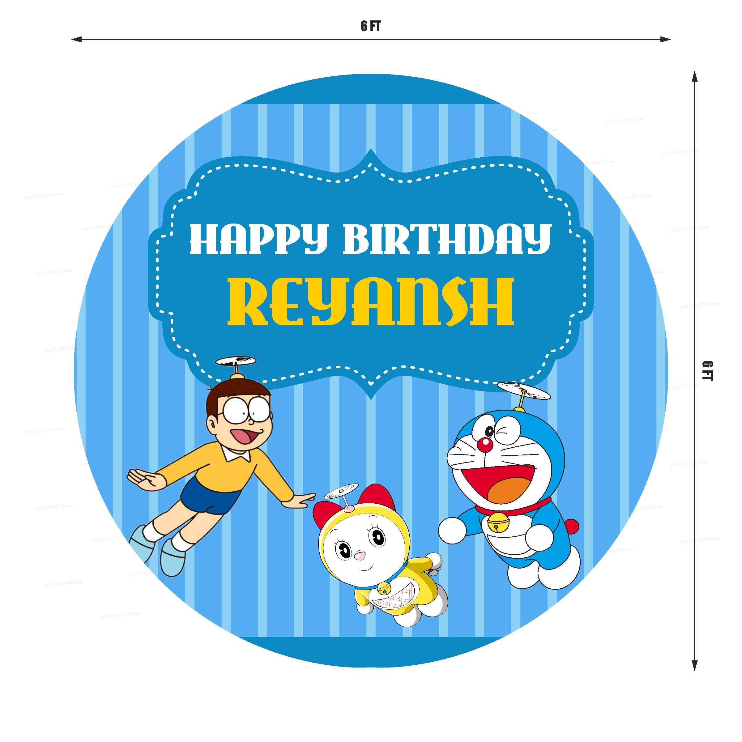Doraemon Theme Customized Backdrop | Birthday Party Supplies India
