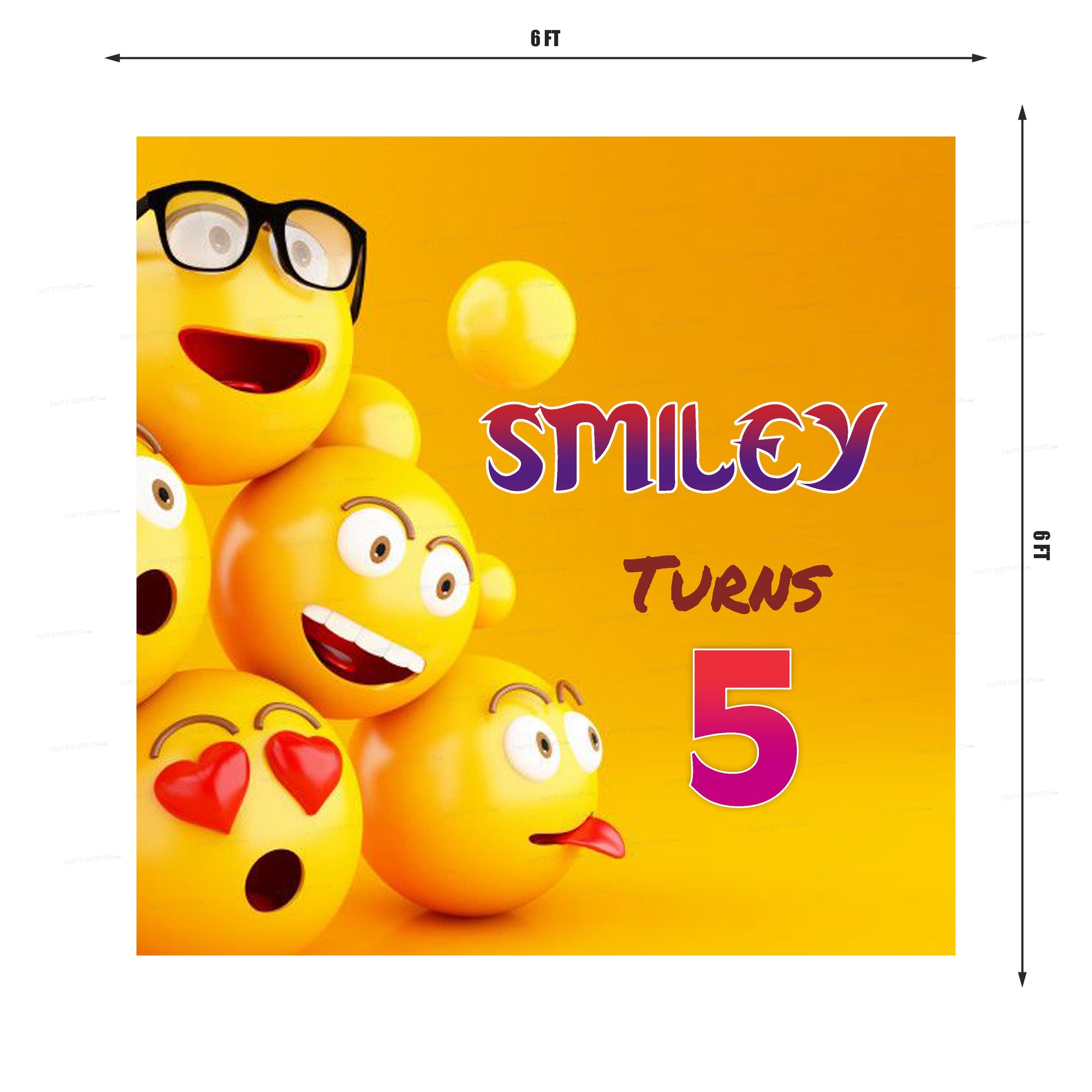 PSI Emoji Theme Square Backdrop | Personalized party supplies Online ...