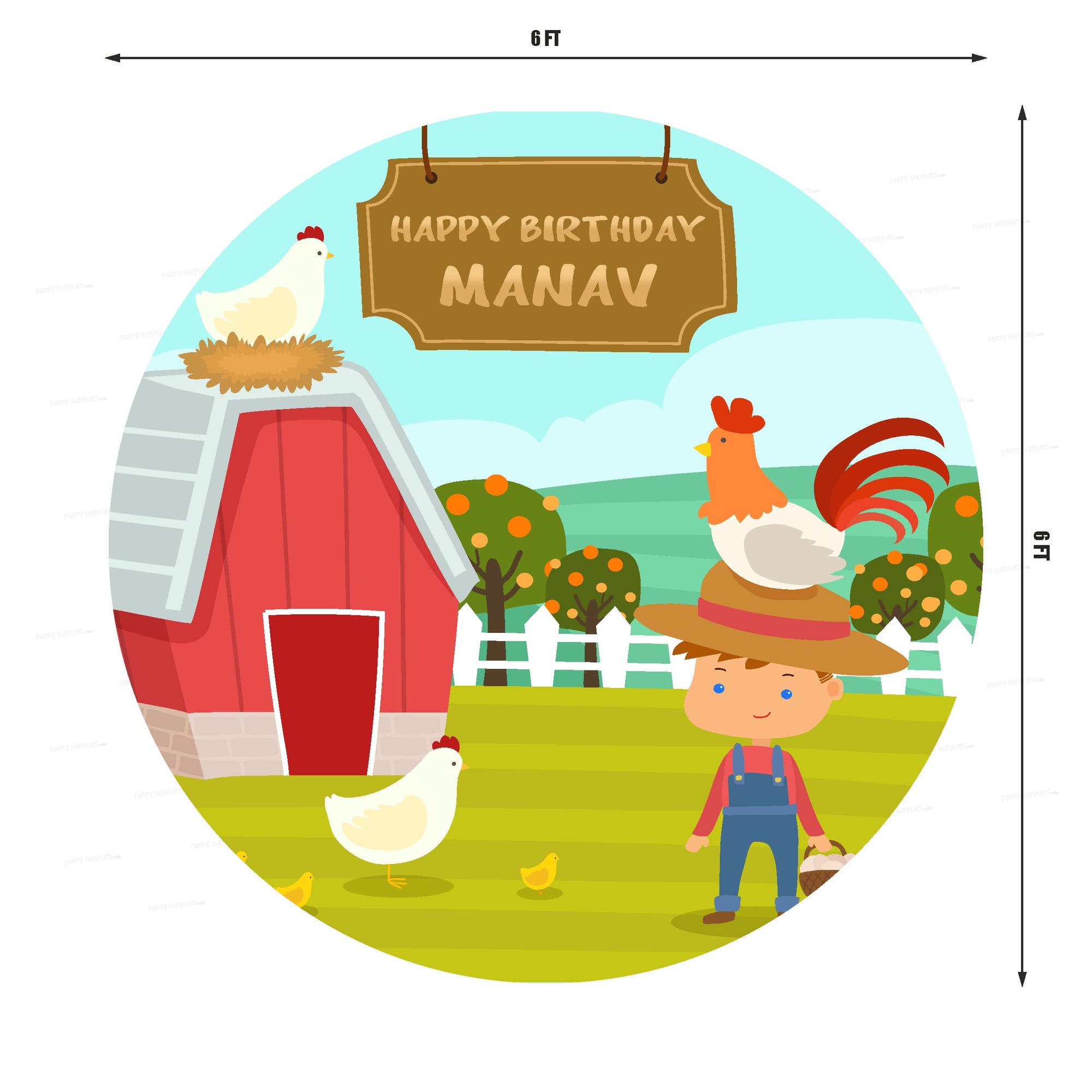 Farm Theme Customized Backdrop | Party Supplies India Online