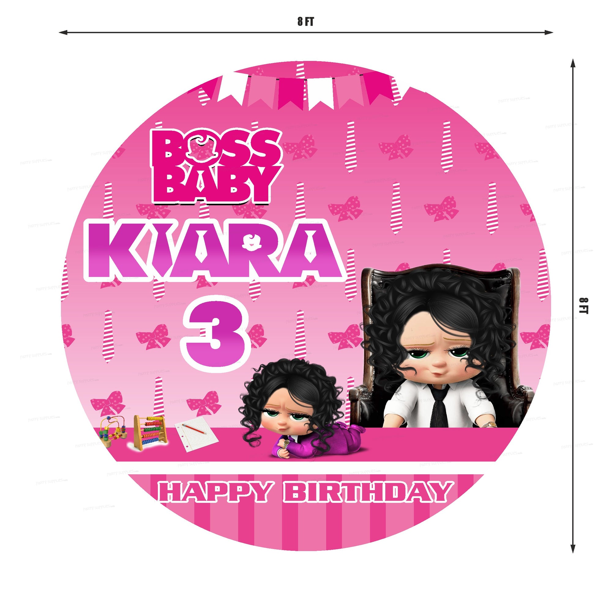 Lady Boss Baby Theme Personalized Backdrop | Birthday Party Supplies ...