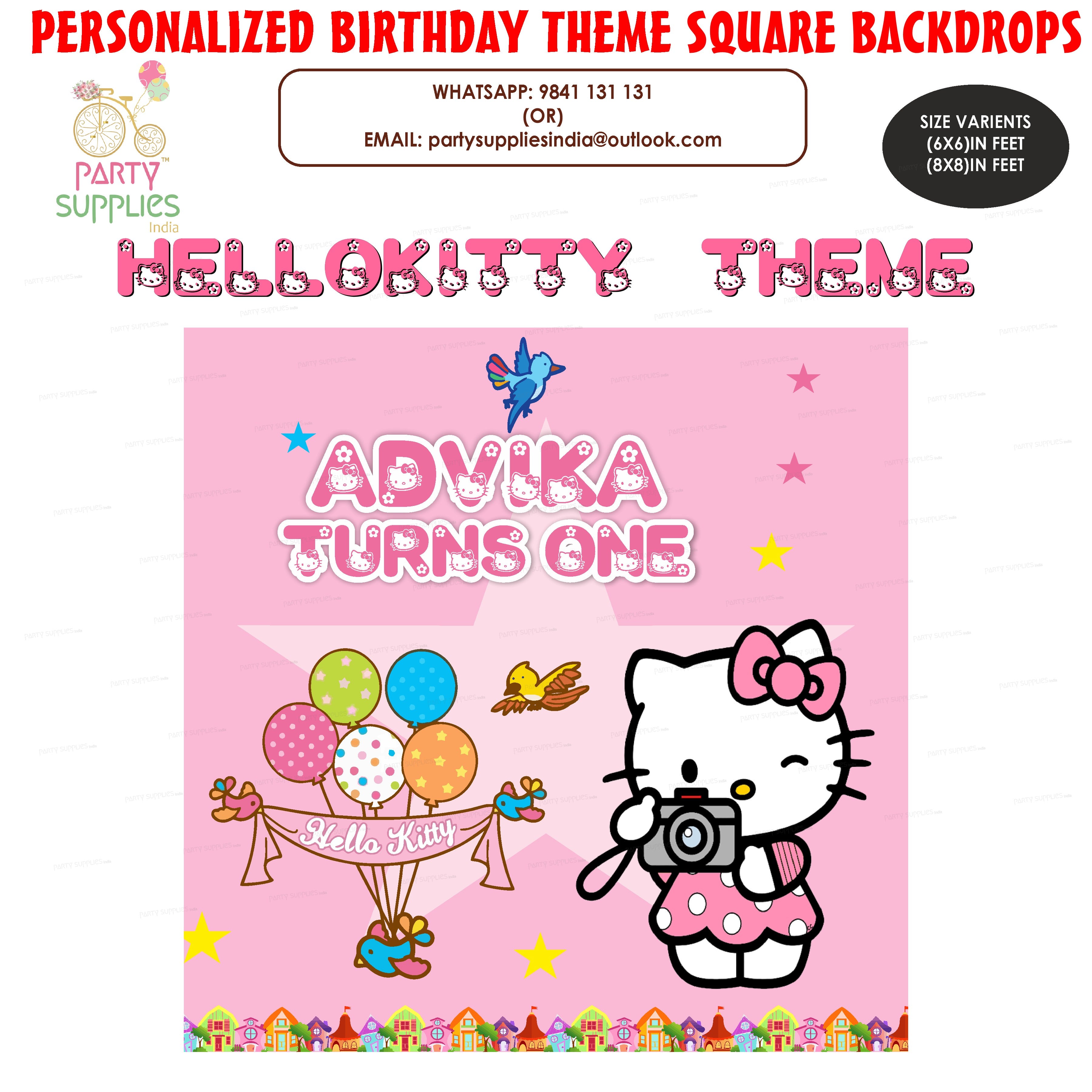 PSI Hello Kitty Theme Square Backdrop | Party supplies online – Party ...