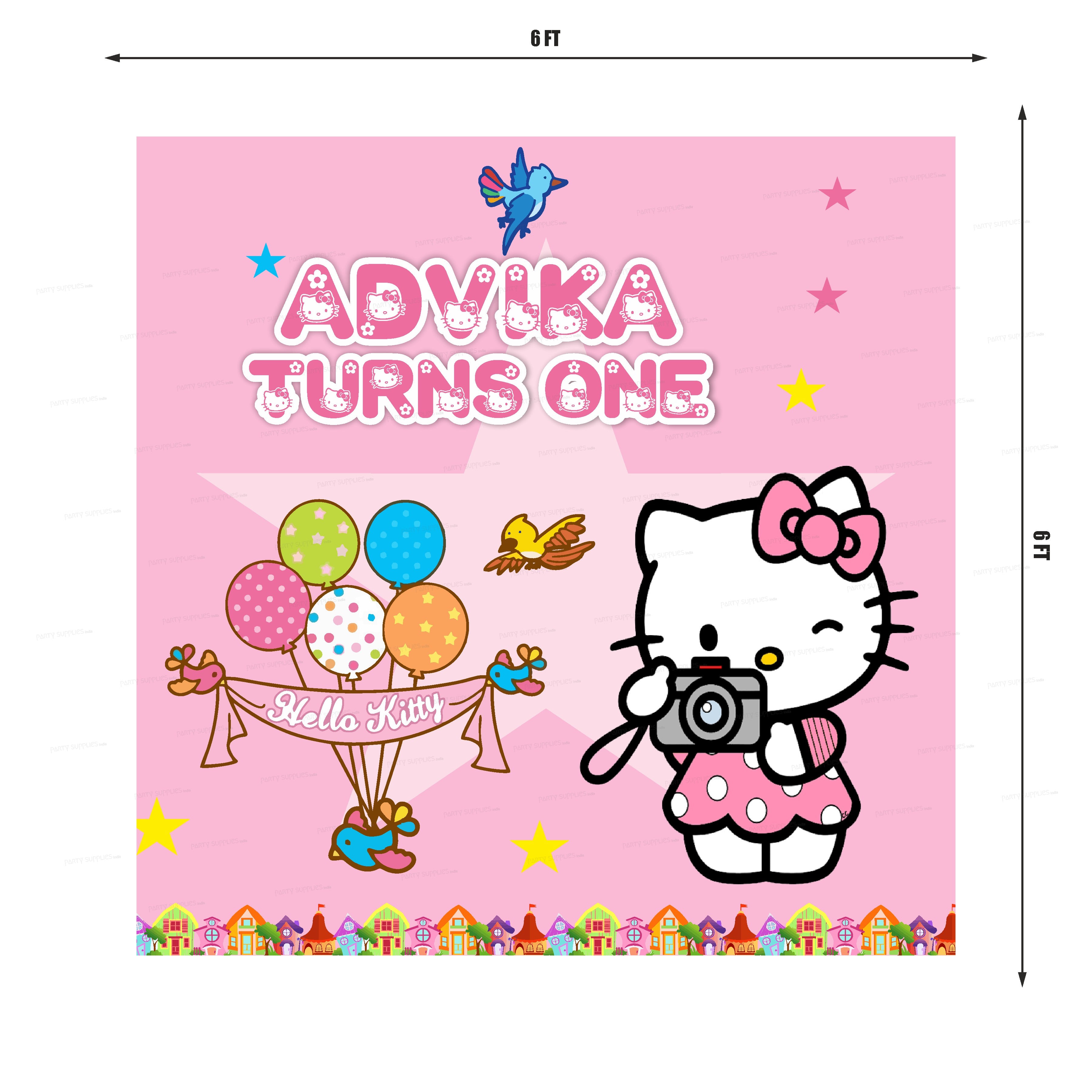 PSI Hello Kitty Theme Square Backdrop | Party supplies online – Party ...