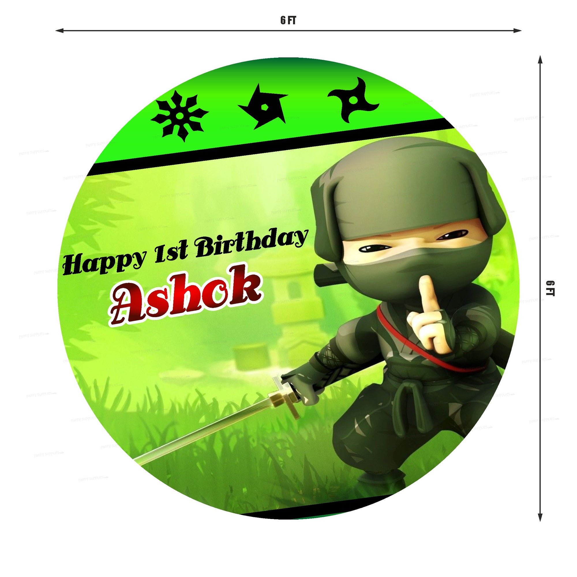 Ninja Theme Backdrop | Customized Birthday Party Supplies Online ...