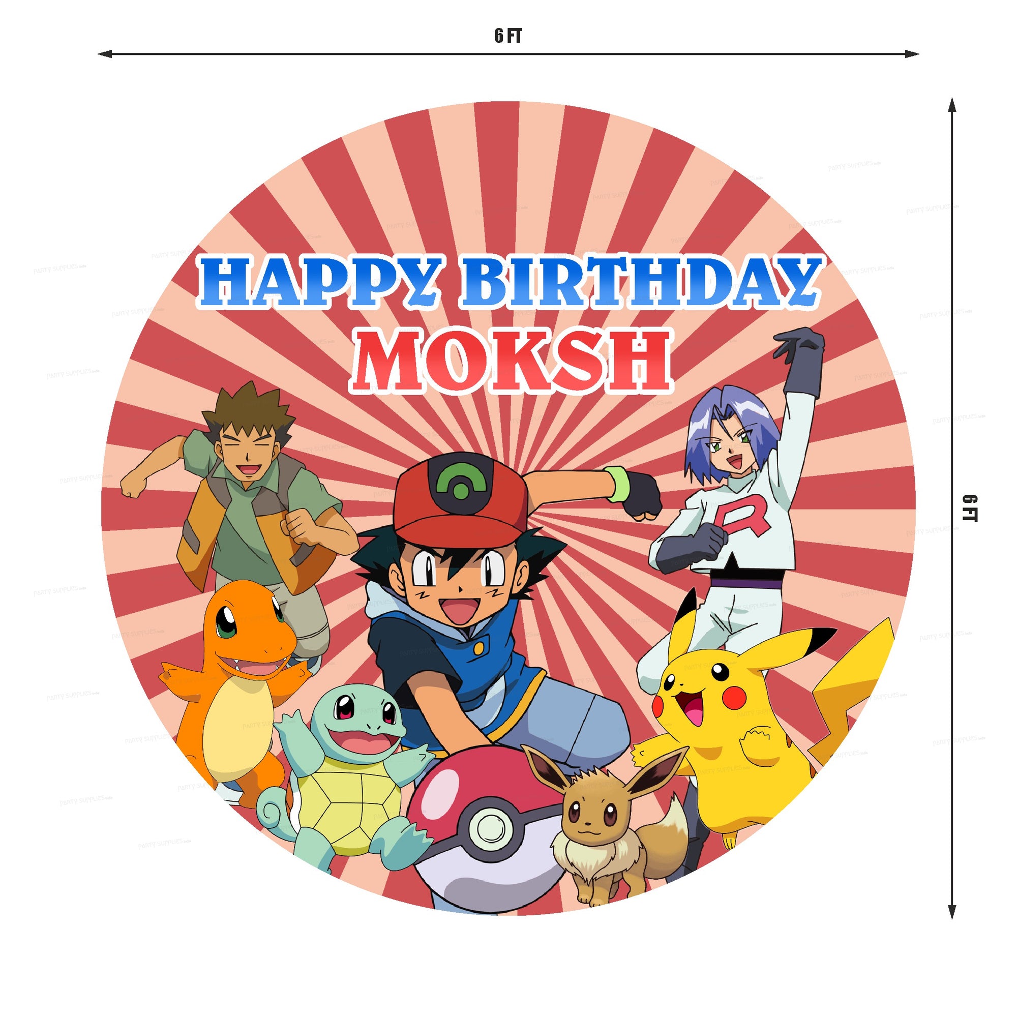 PSI Pokemon Theme Round Backdrop | Customized party supplies Online ...