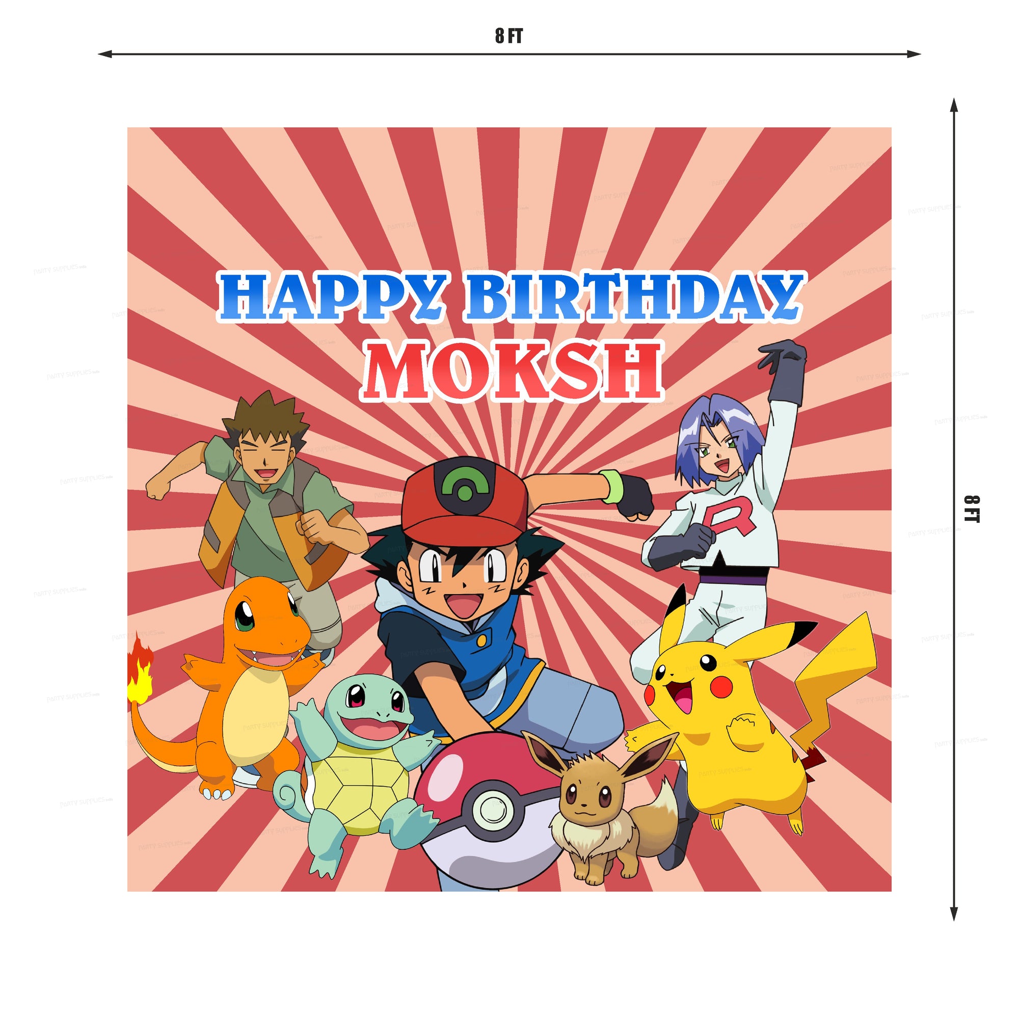 Pokemon Theme Square Backdrop | Party supplies online – Party Supplies ...