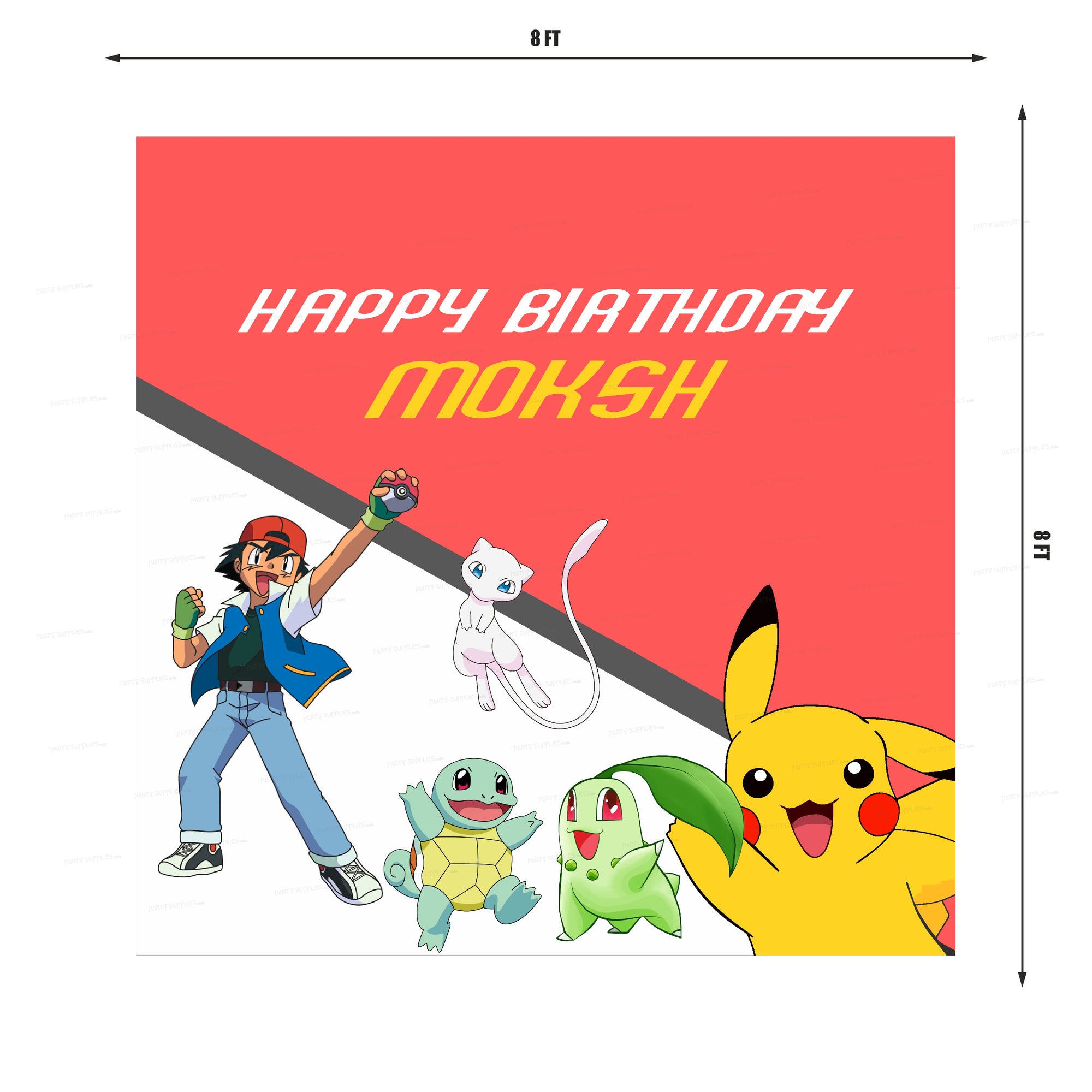 PSI Pokemon Theme Customized Square Backdrop | Birthday party online ...