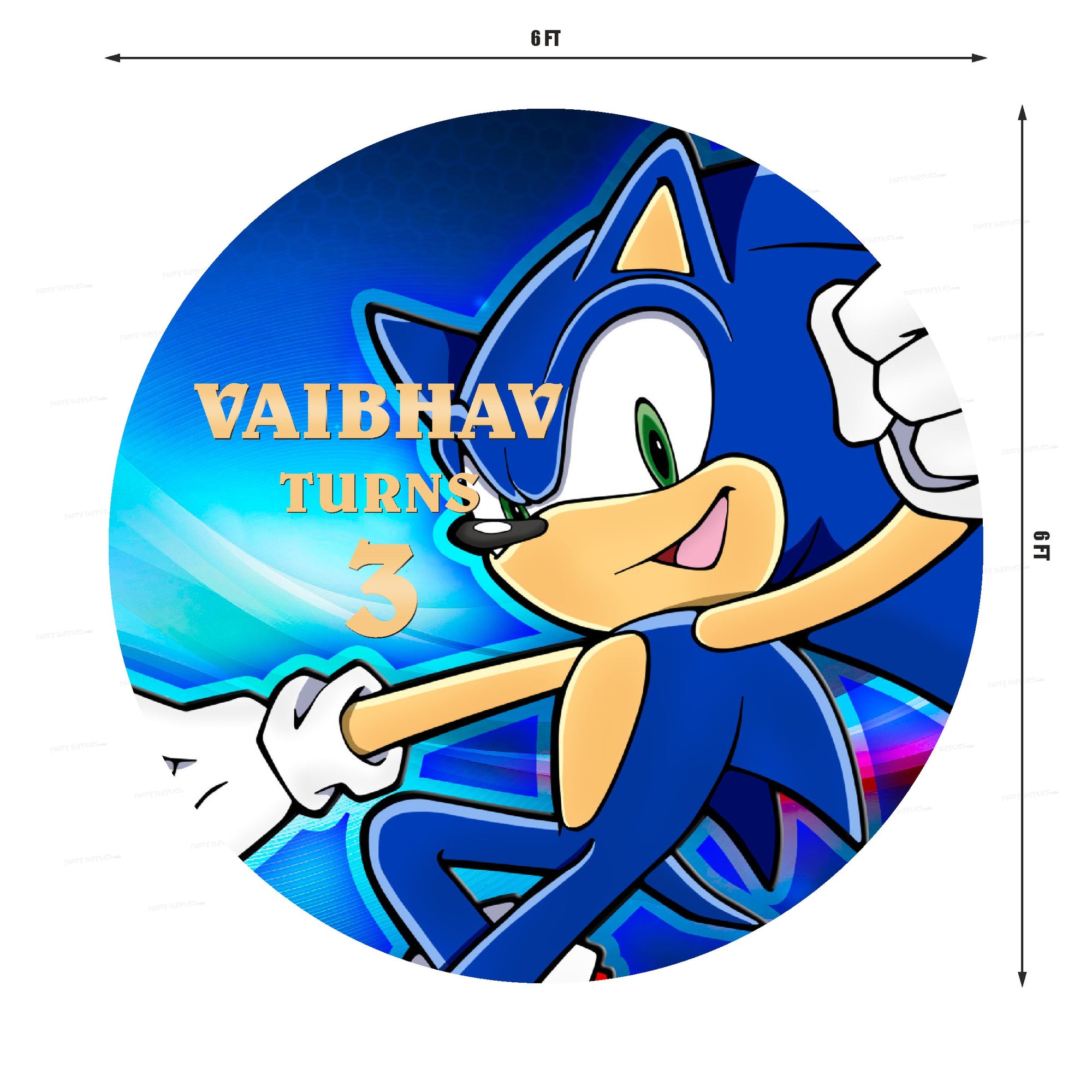 PSI Sonic the Hedgehog Theme Classic Round Backdrop | Party supplies ...