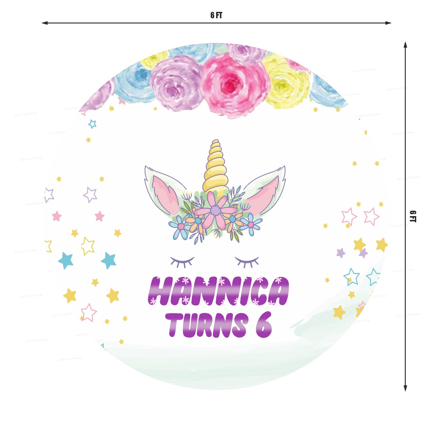 Unicorn Theme Personalized Round Backdrop | Kids birthday party – Party ...