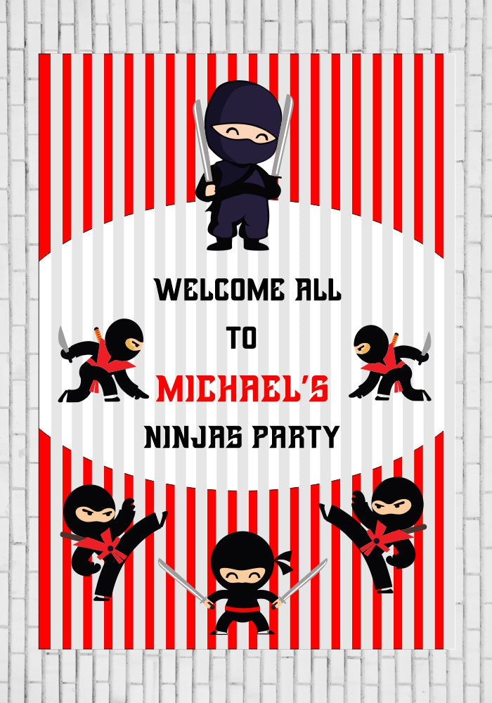 Ninja Theme Customized Welcome Board | Party supplies online – Party ...