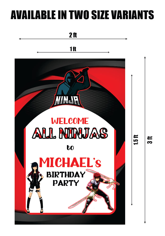 Ninja Theme Welcome Board | Party supplies online – Party Supplies India