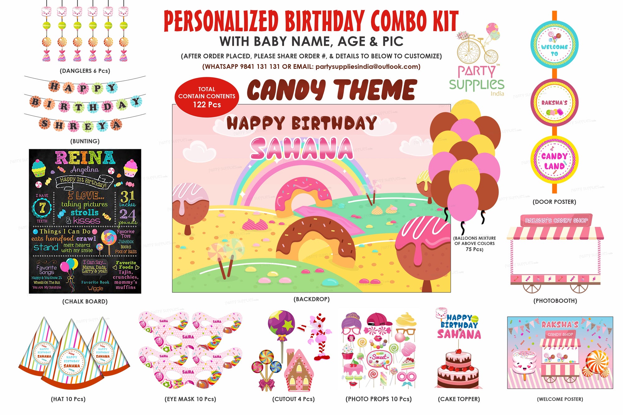 Candy Personalized Theme Combo Kits for Birthdays | Party Supplies ...