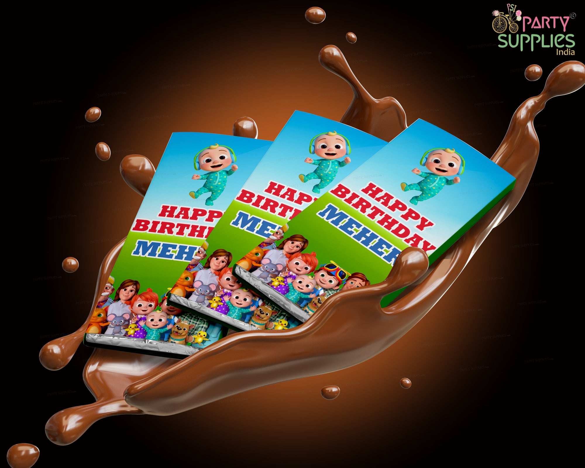 Cocomelon Boy Theme Home Made Chocolate Return Gifts | Return Gift ...